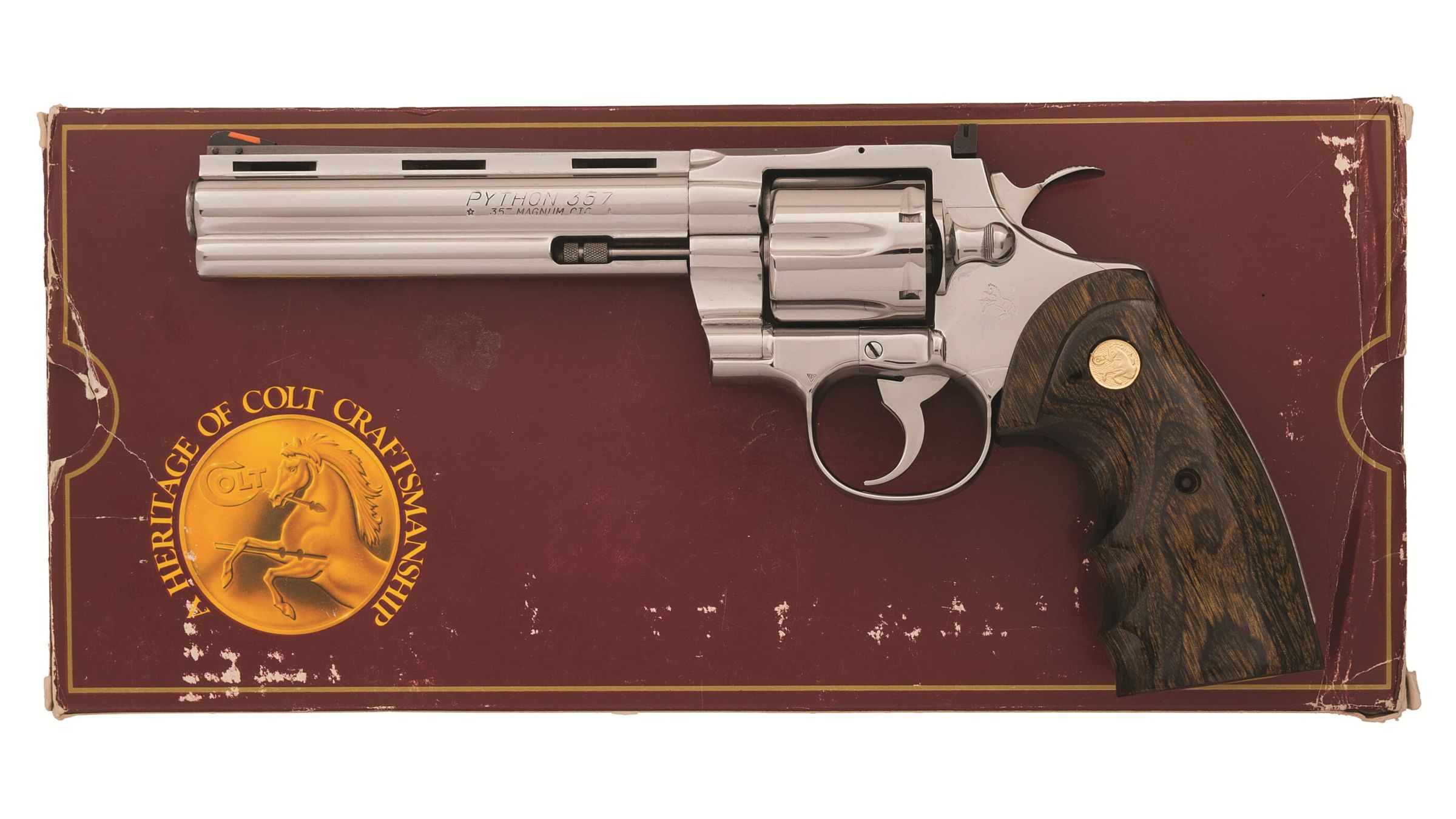 Bright Stainless Colt Python Double Action Revolver with Box | Rock ...