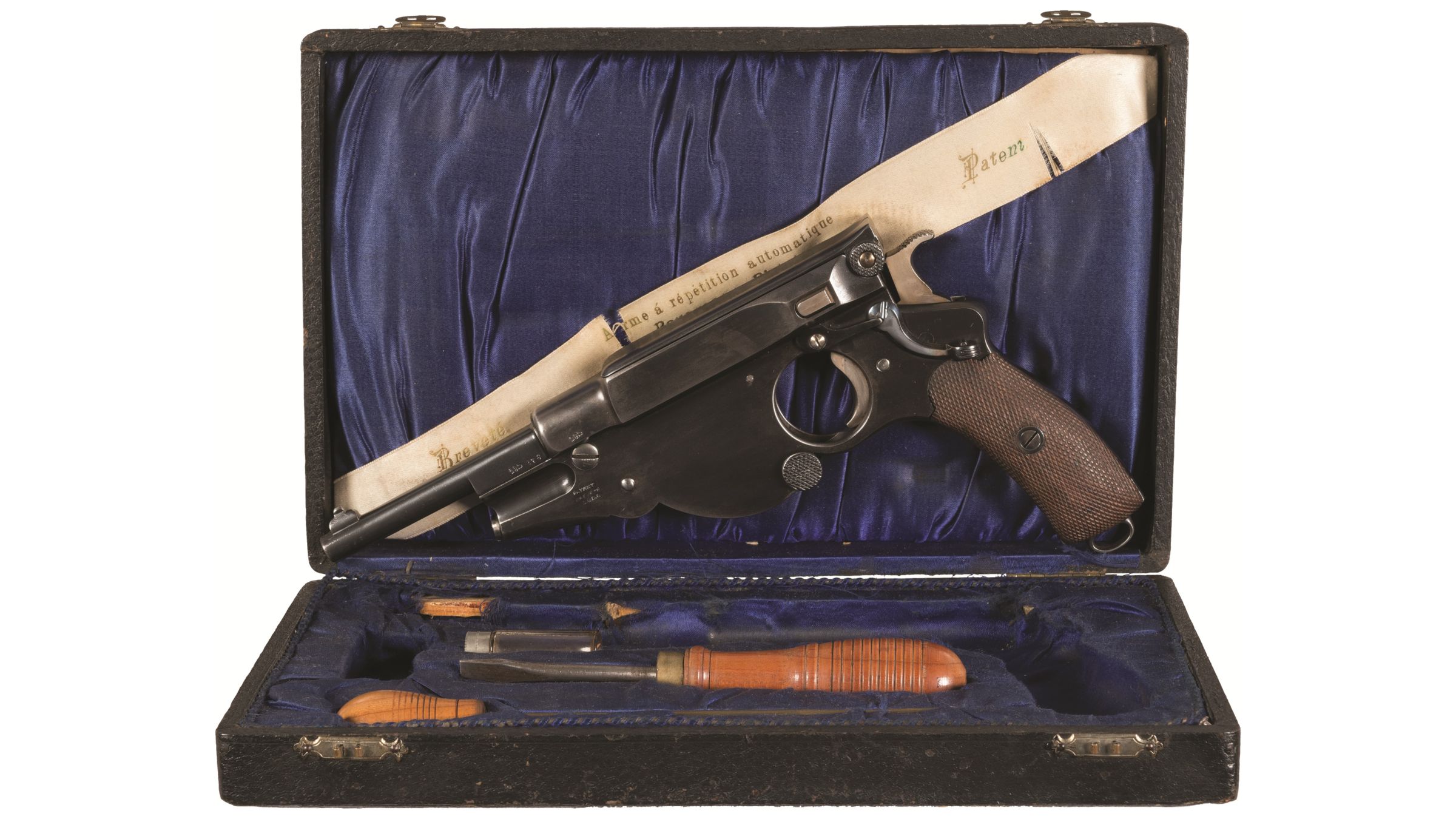 Factory Cased Bergmann Model 1896 Number 3 Semi-Automatic Pistol | Rock ...