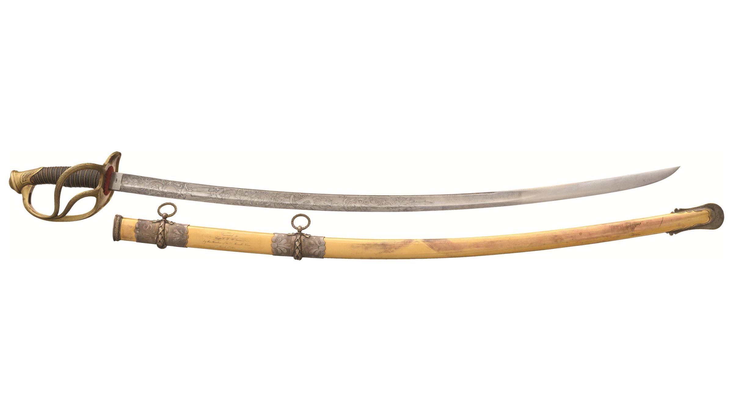 Cavalry Saber & Scabbard Presented to Captain C.W. McLain | Rock Island ...