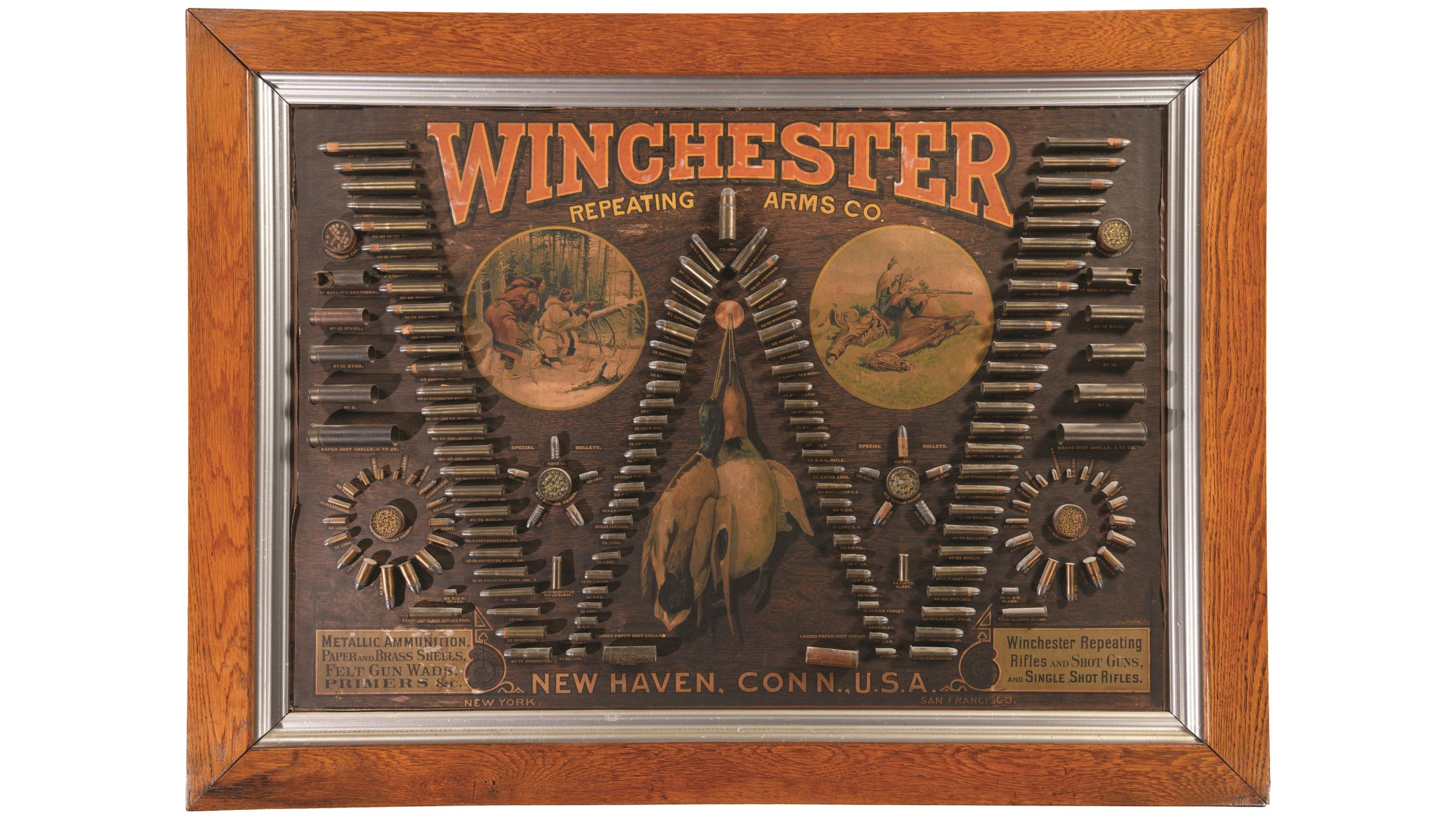 Winchester "Single W" Cartridge Display Bullet Board | Rock Island Auction