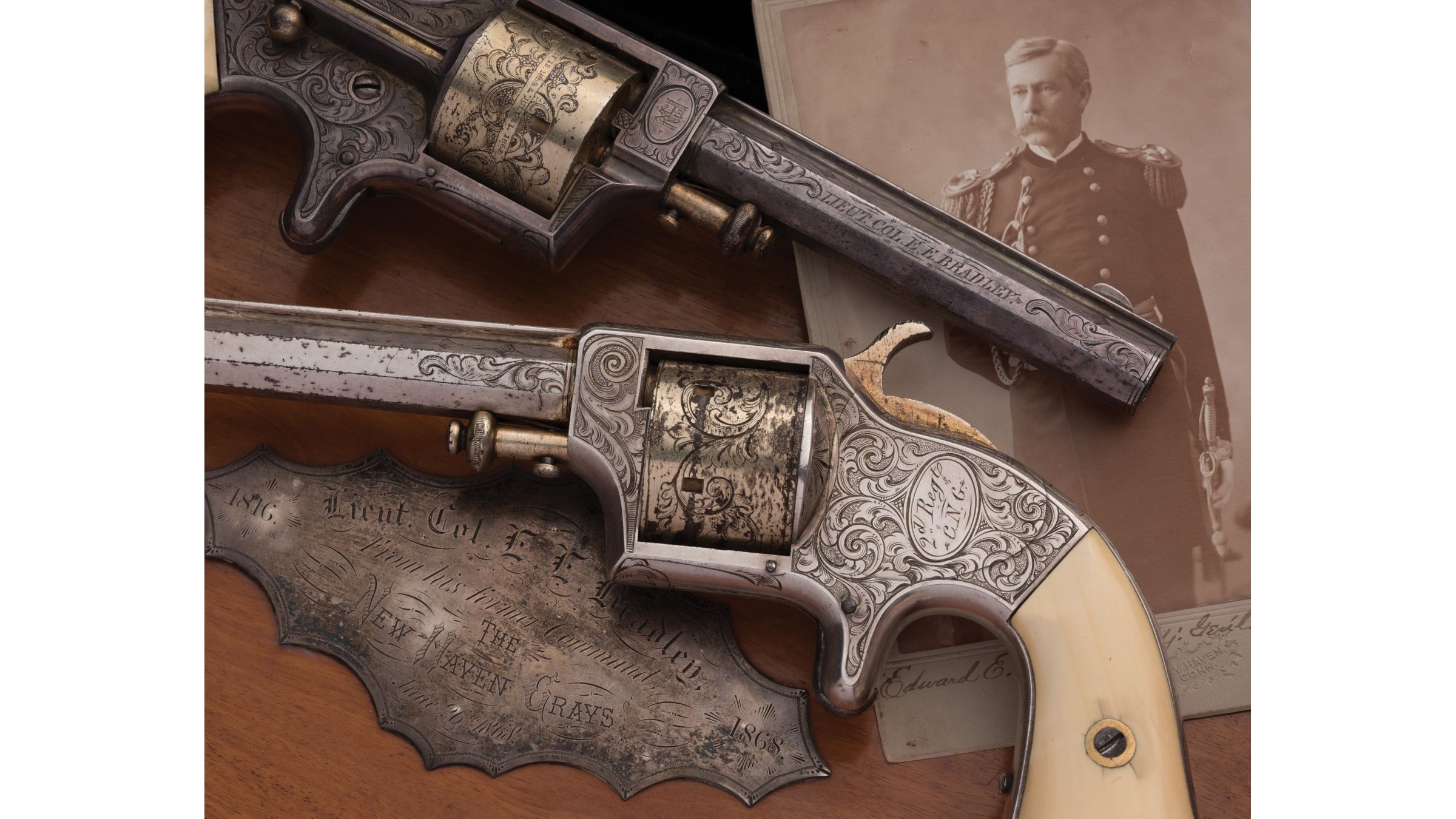Cased Pair of Nimschke Engraved Plant Front Loading Revolvers | Rock ...