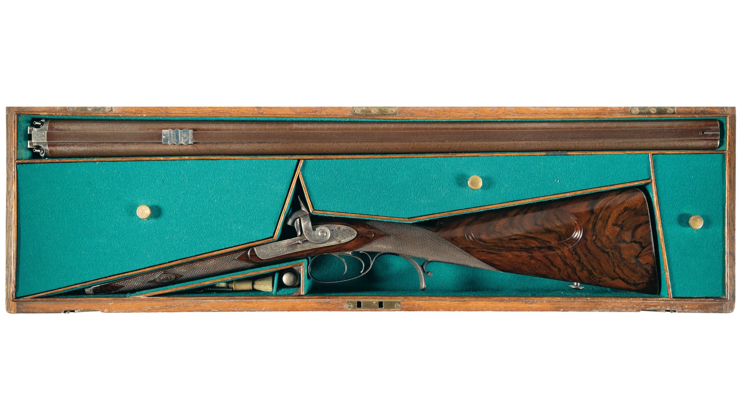 Cased Engraved Charles Lancaster Percussion Double Rifle | Rock Island ...