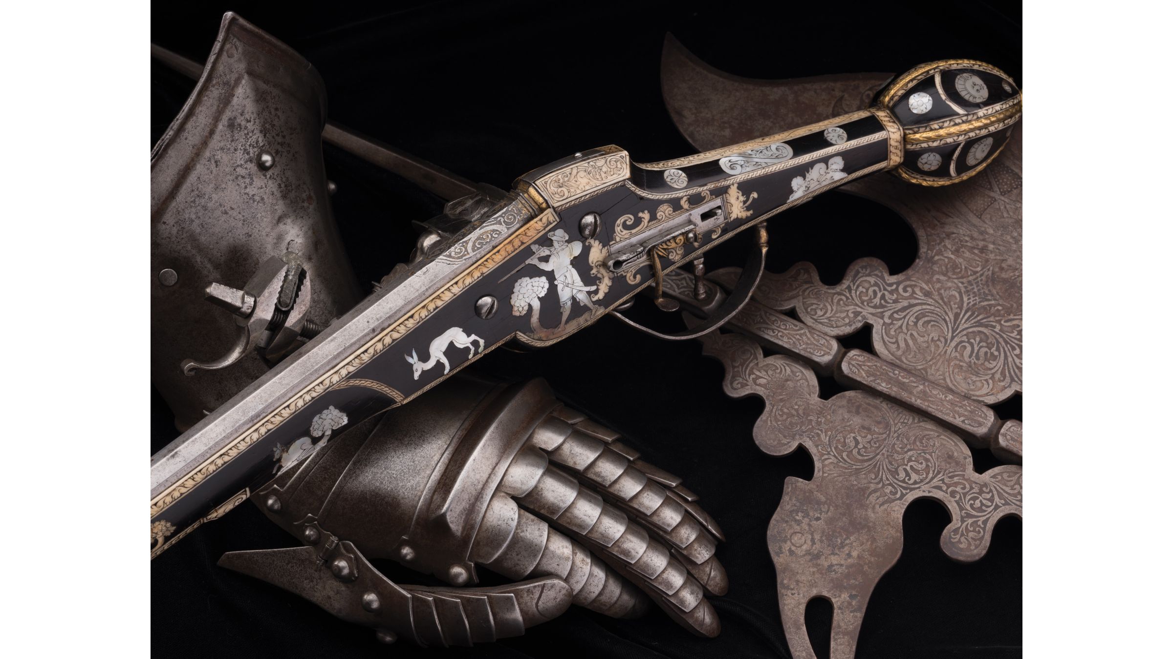 Master of the Castles Ornate Inlaid and Gilded Wheellock Pistol | Rock ...