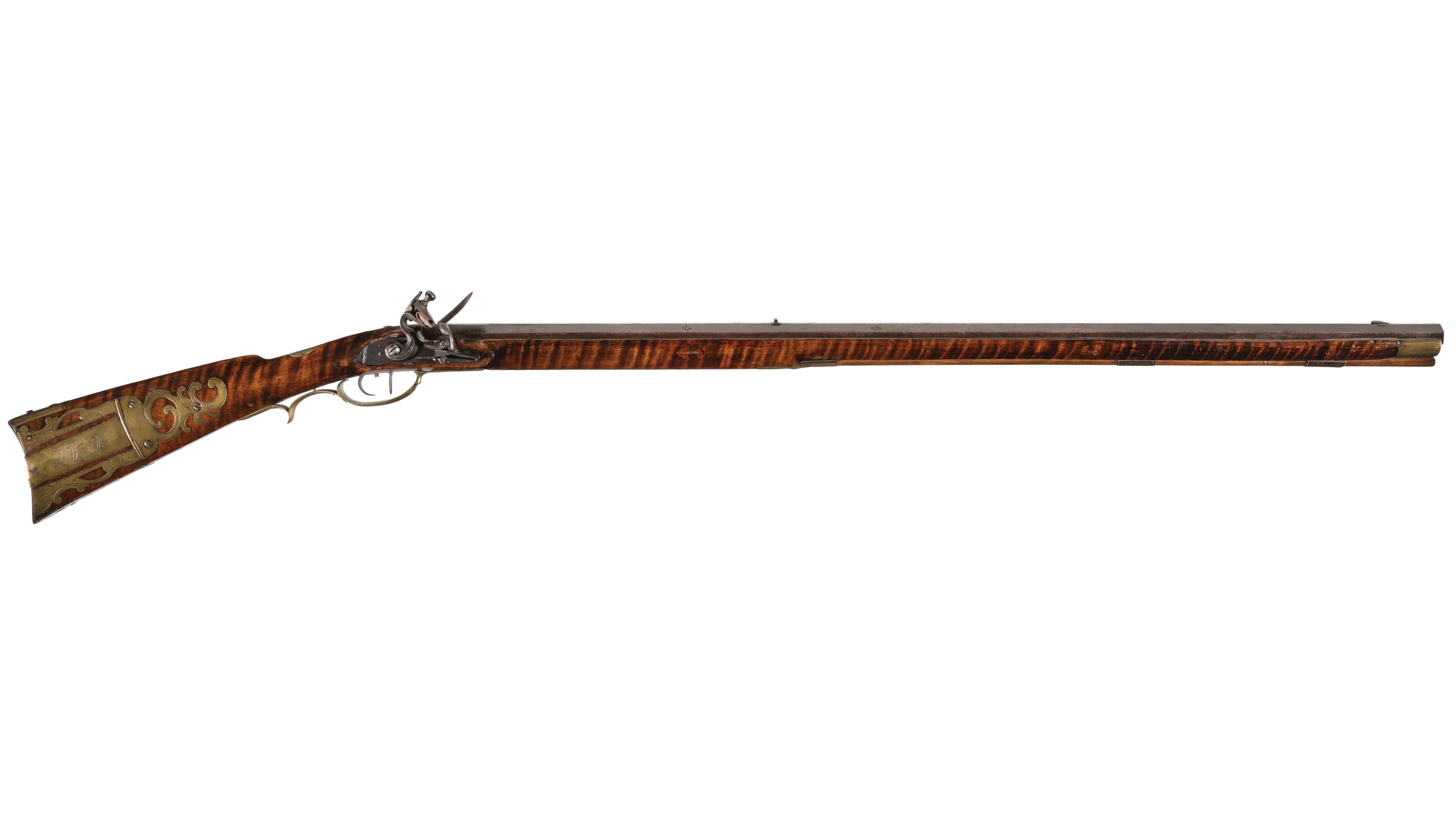 C. Gumpf Signed Smoothbore Flintlock American Long Rifle | Rock Island ...