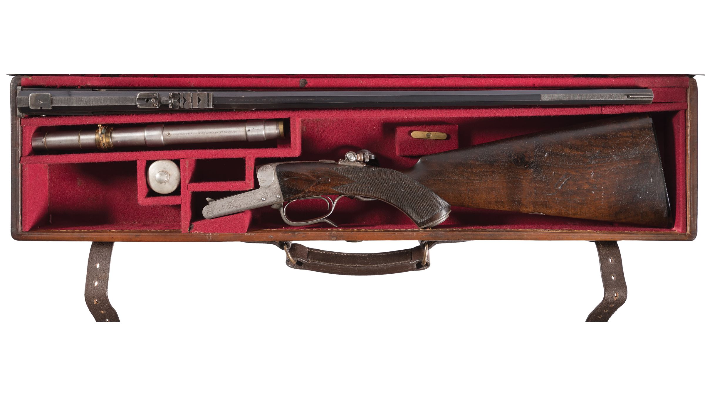 W.J Jeffery & Co. .255 Rook Rifle with Telescopic Sight and Case | Rock ...