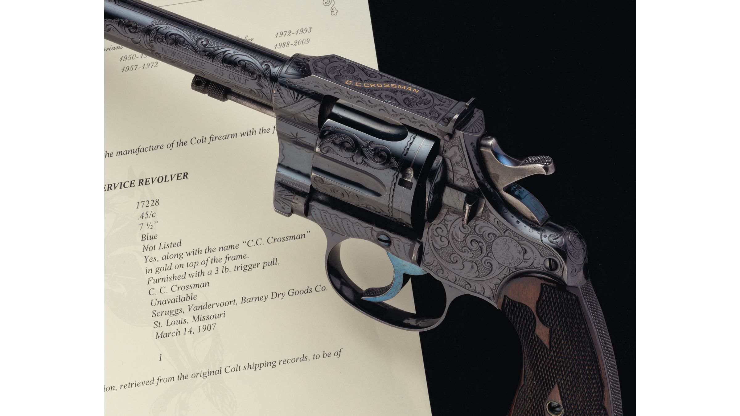 Marksman's Engraved & Inlaid Colt New Service Target Revolver | Rock ...