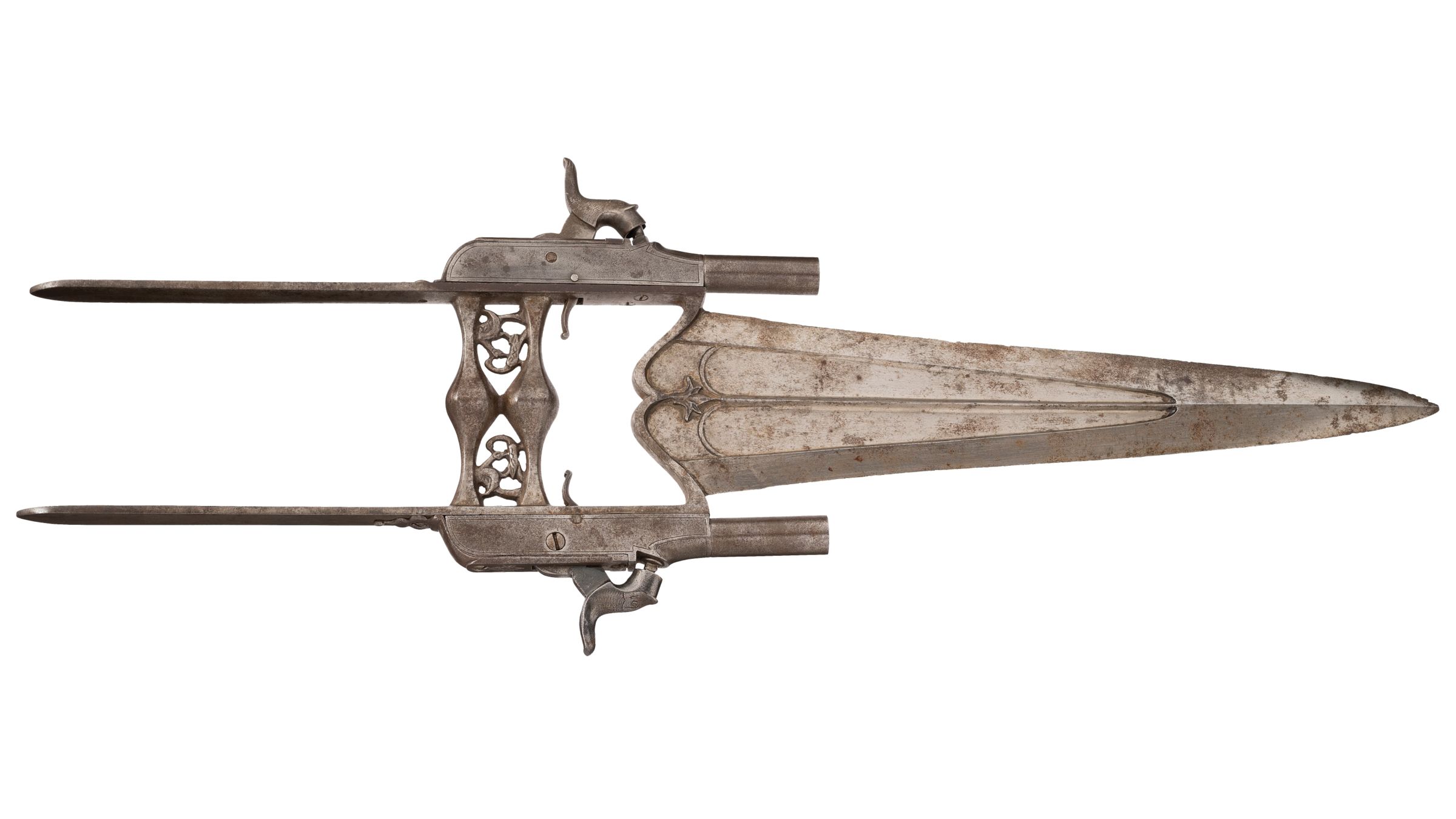 Indian Katar Armor Piercing Dagger with Dual Percussion Pistols | Rock ...