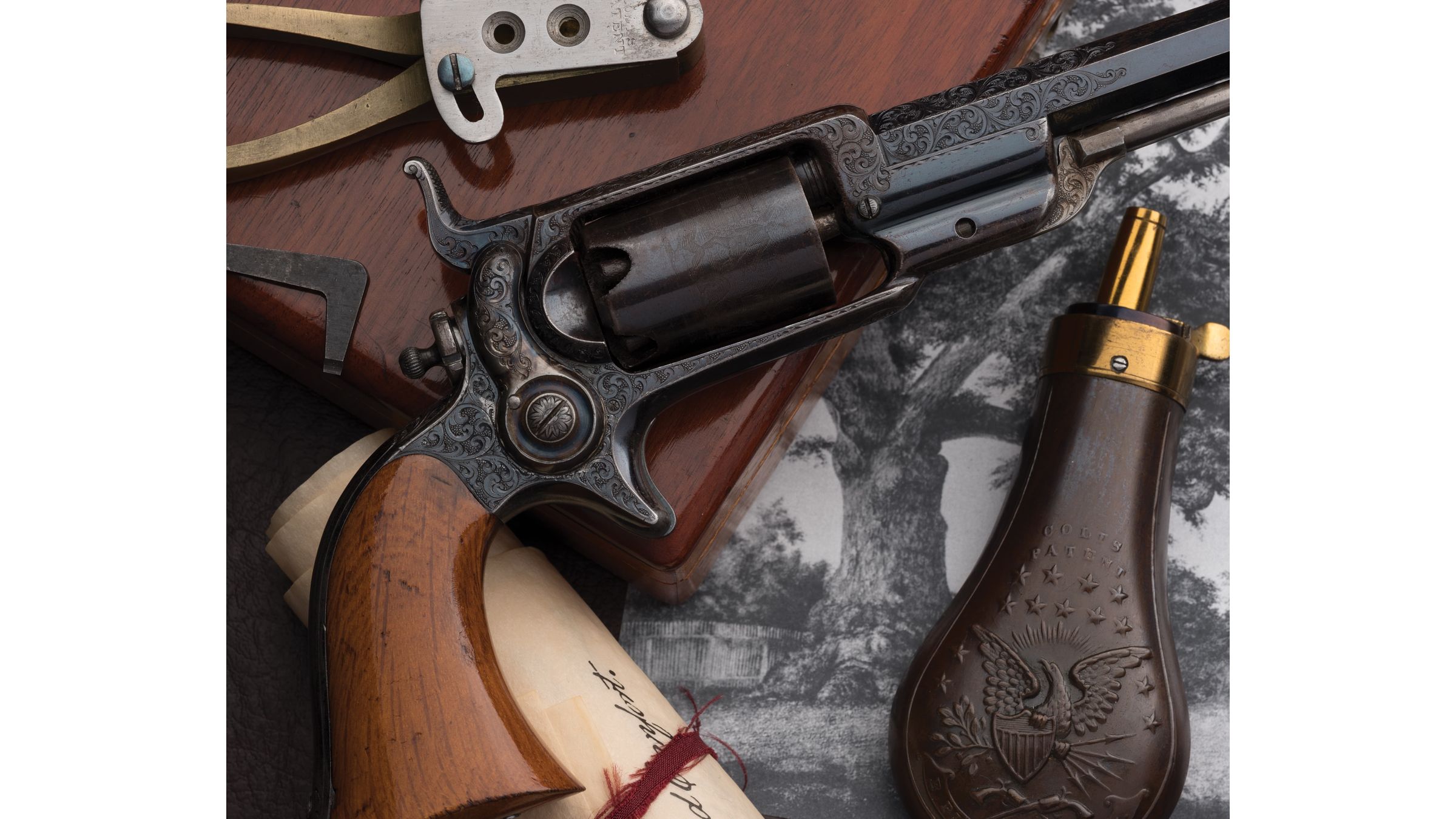 Cased Engraved Colt 1855 Pocket Revolver with Charter Oak Grip | Rock ...