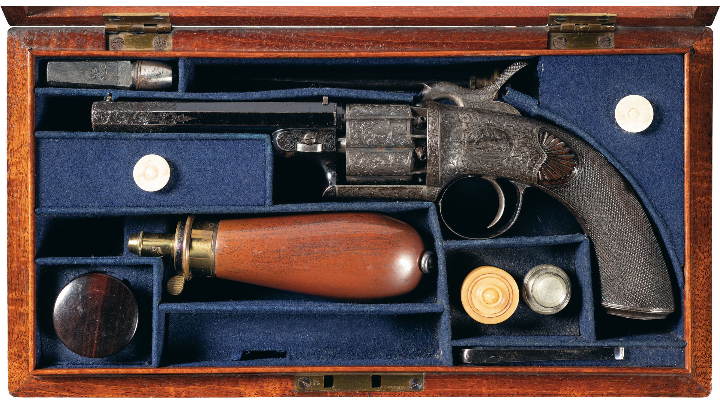 Engraved John S. Roberts English Percussion Revolver | Rock Island Auction