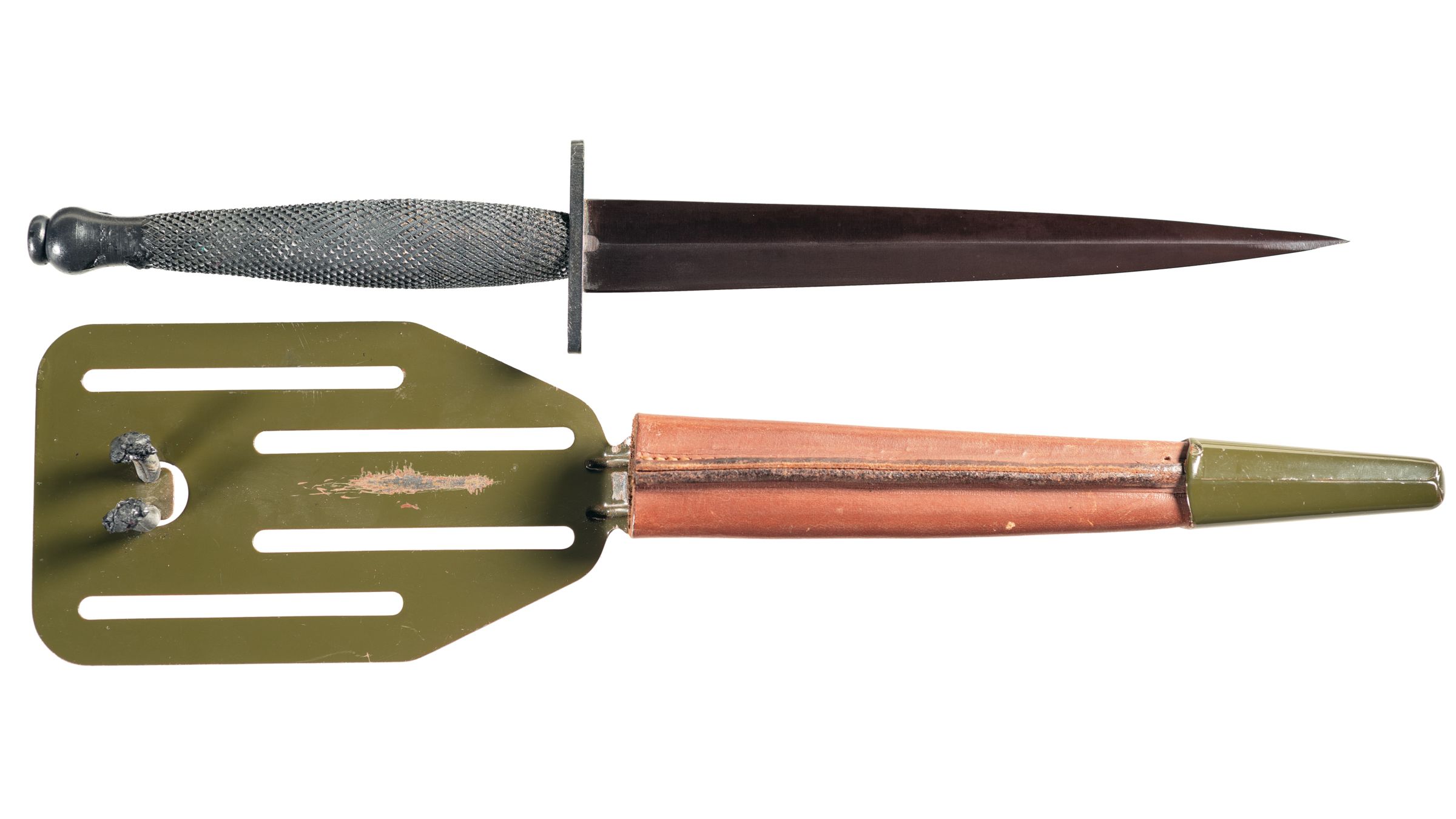 OSS Stiletto with "Spatula" Pattern Sheath | Rock Island Auction