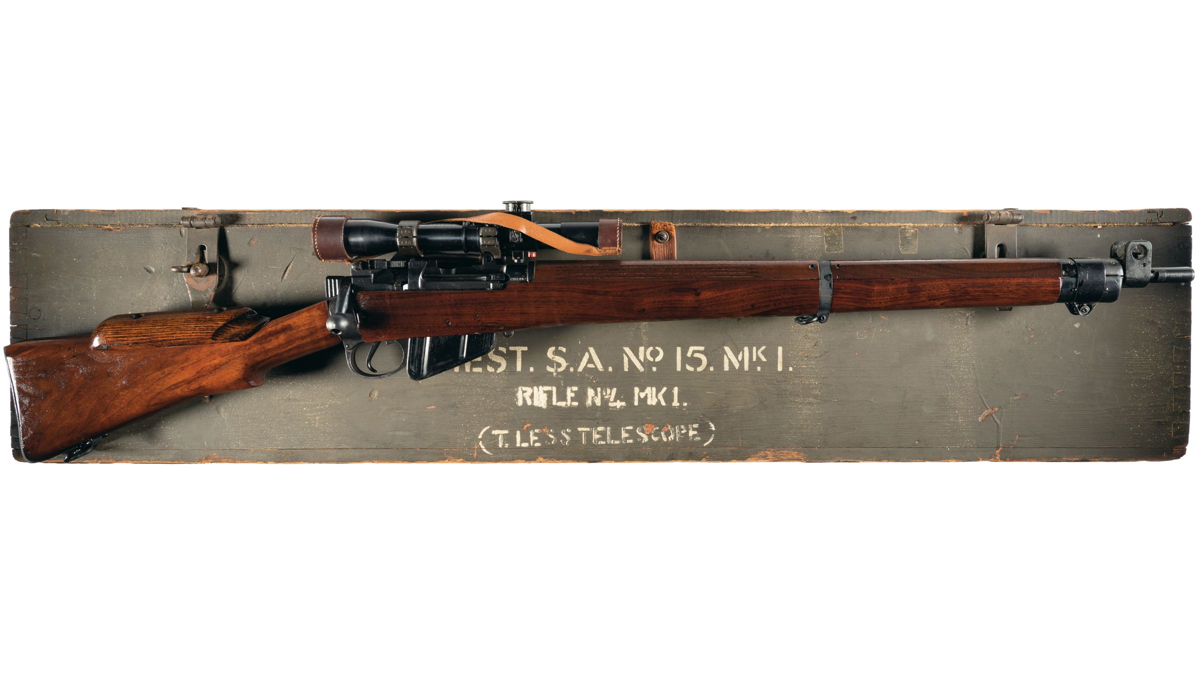 British Enfield No. 4 Mk I (T) Sniper Rifle with Scope and Case | Rock ...