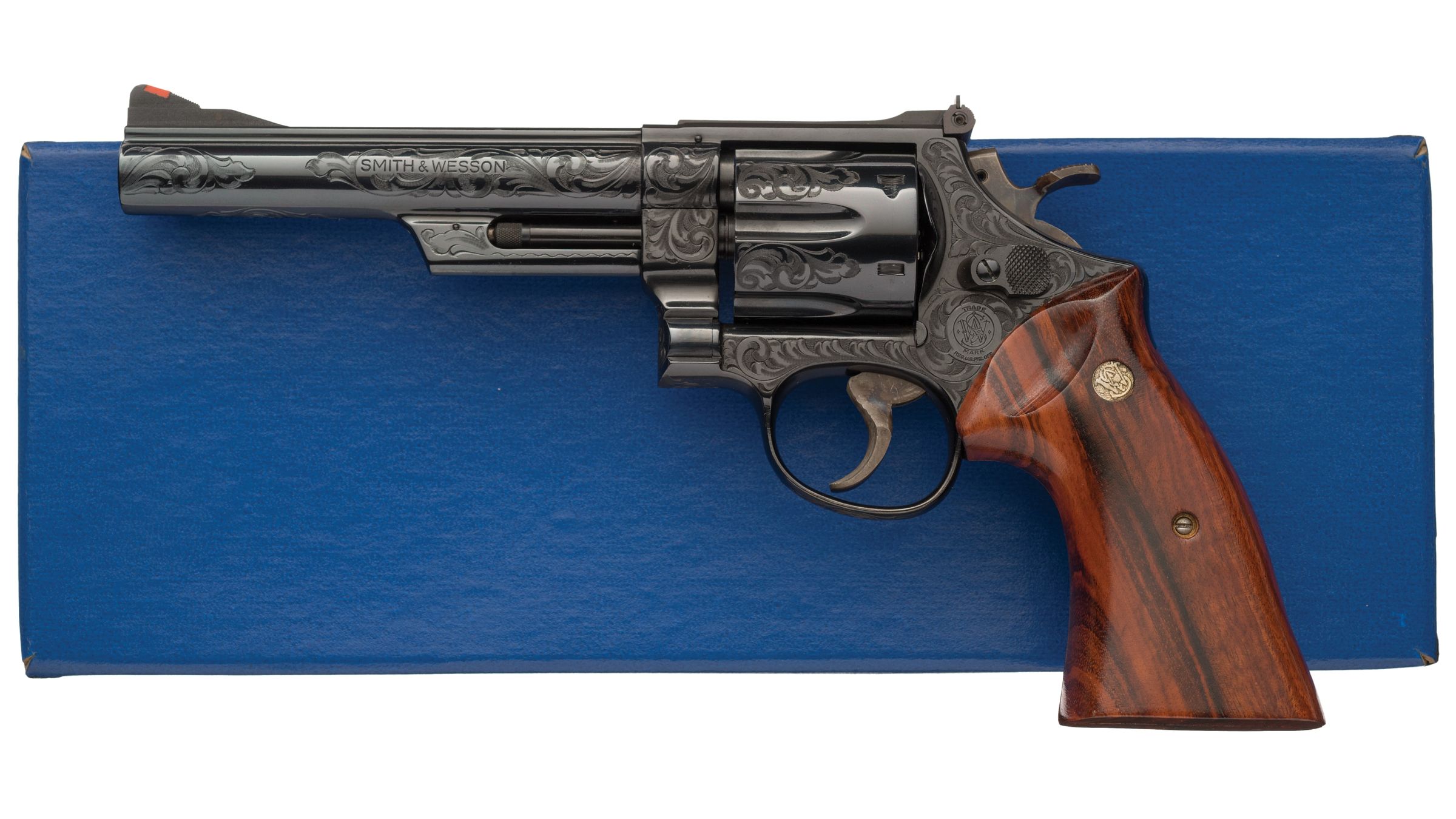 Engraved Smith & Wesson Model 57 Double Action Revolver with Box | Rock ...