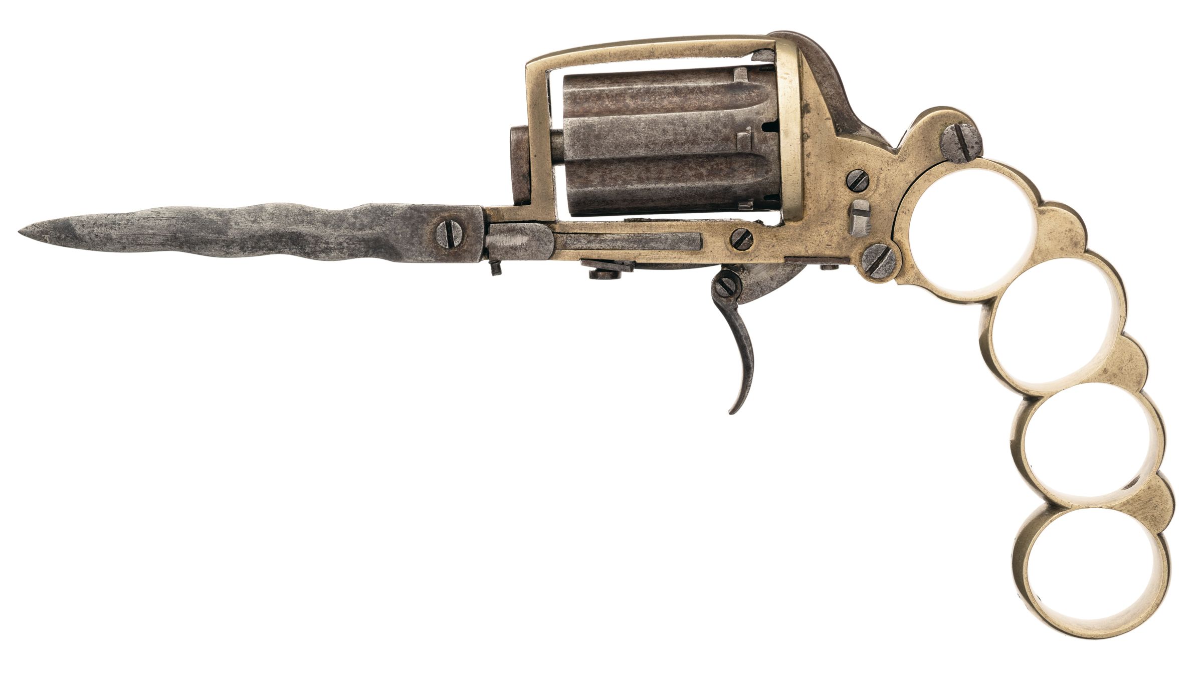 Dolne Apache Pinfire Pocket Revolver with Knife | Rock Island Auction
