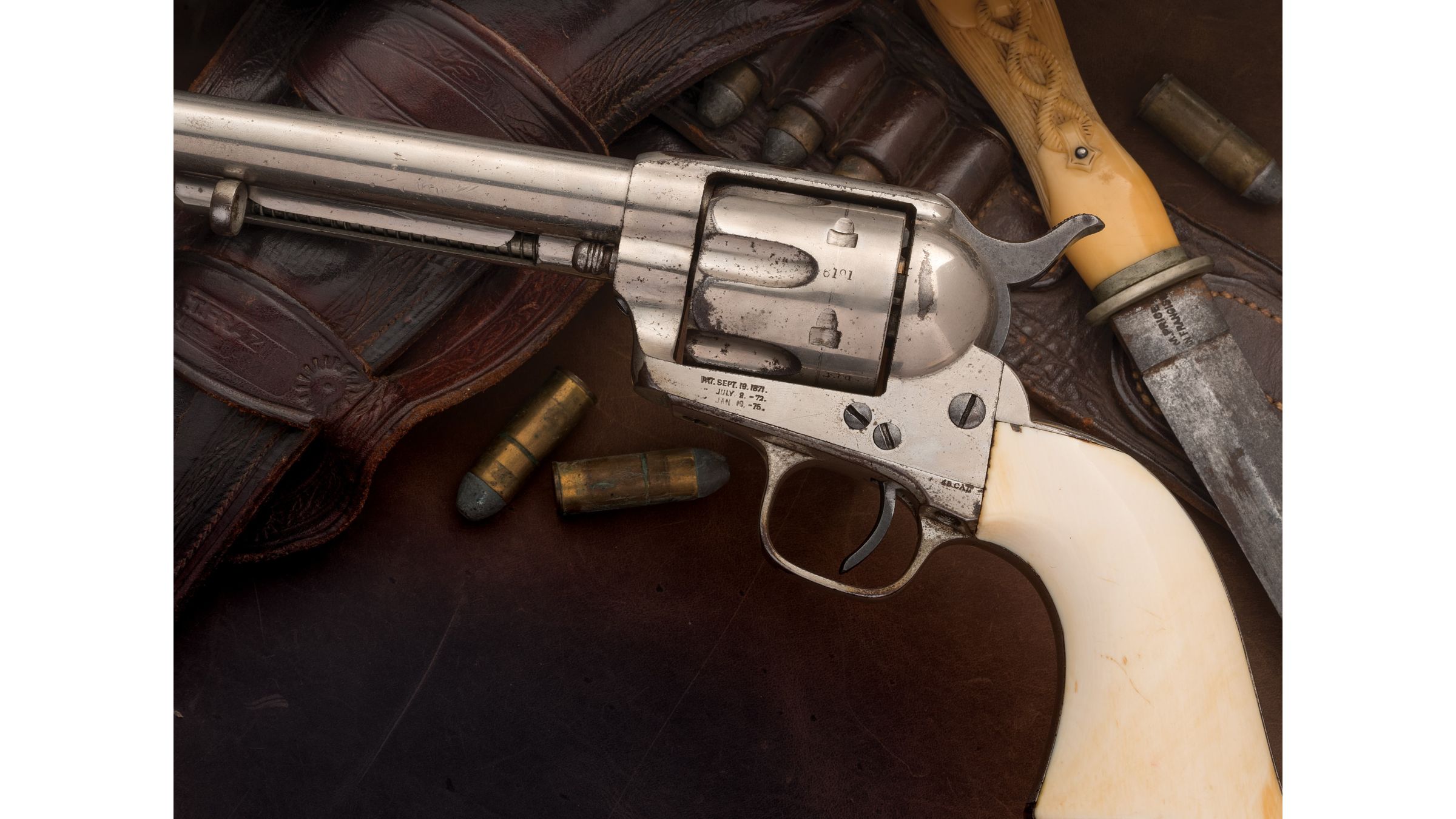 Nickel Black Powder Frame Colt Single Action Army Revolver | Rock ...