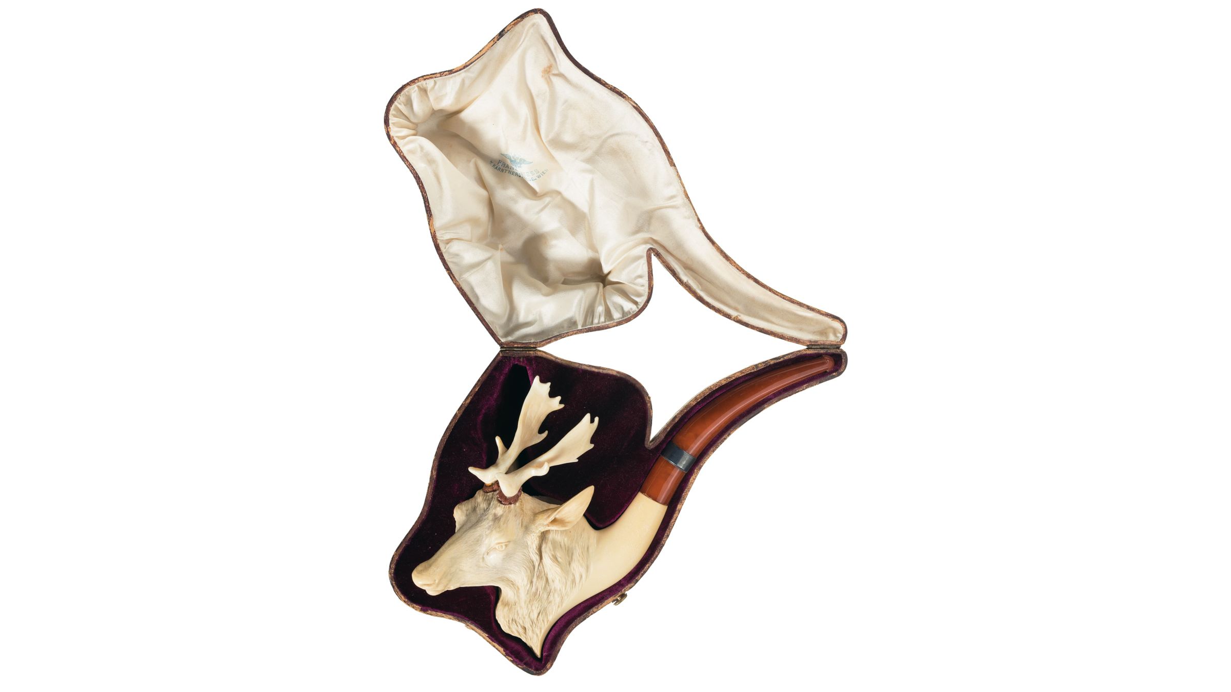 Finely Detailed Meerschaum and White Stag Horn Pipe | Rock Island Auction