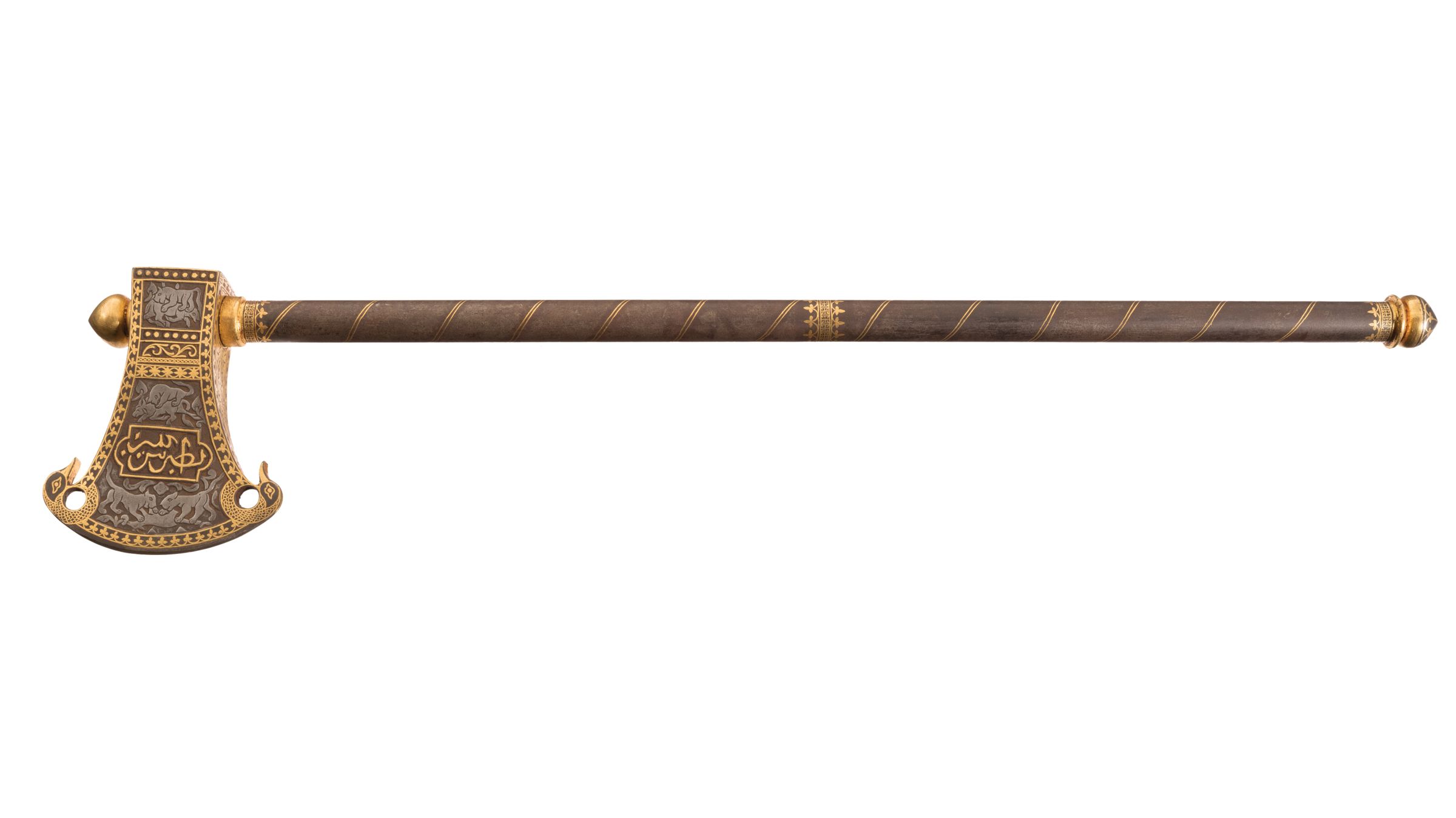 Relief Carved 18th-19th Century Persian Style Tabar Axe | Rock Island ...