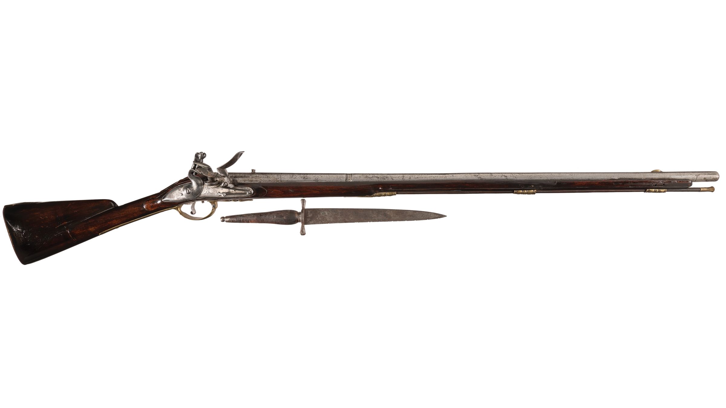 Queen Anne British Land Pattern Flintlock Musket & Plug Bayonet | Rock ...