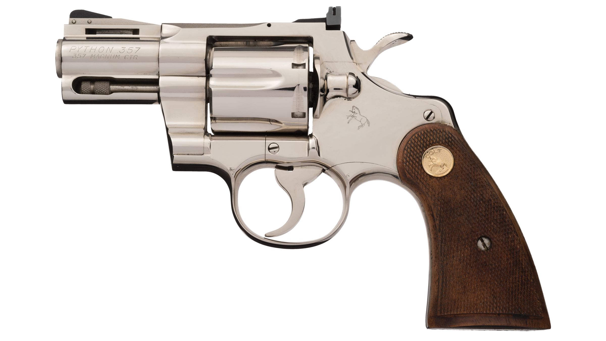 Nickel Colt Python Double Action Revolver with 2 1/2 Inch Barrel | Rock ...