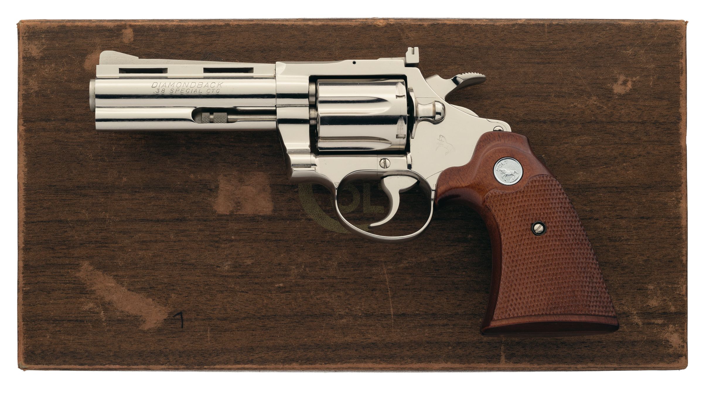 Nickel Colt Diamondback Double Action Revolver with Box | Rock Island ...