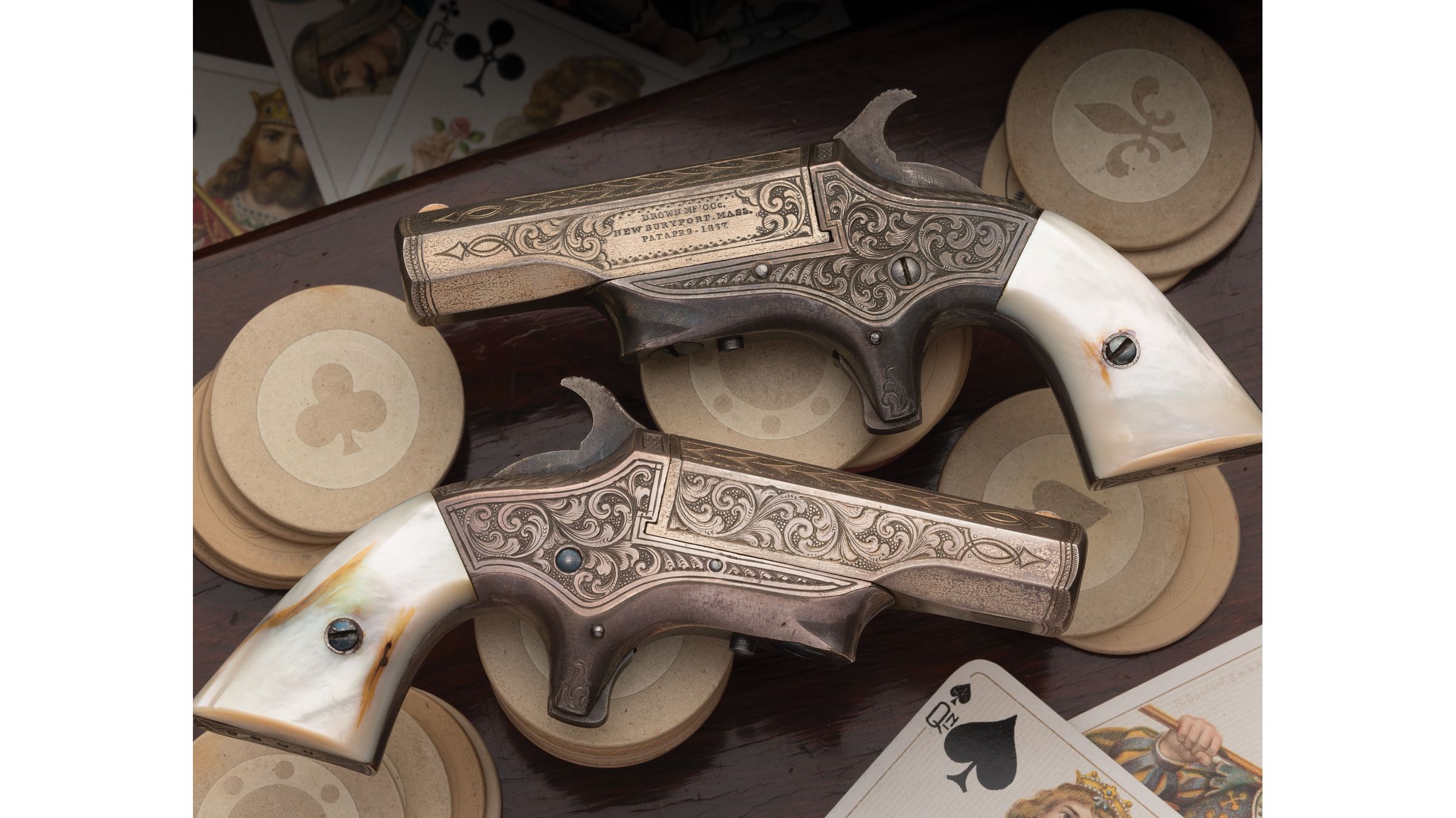 L.D. Nimschke Engraved Brown Manufacturing Southerner Derringers | Rock ...