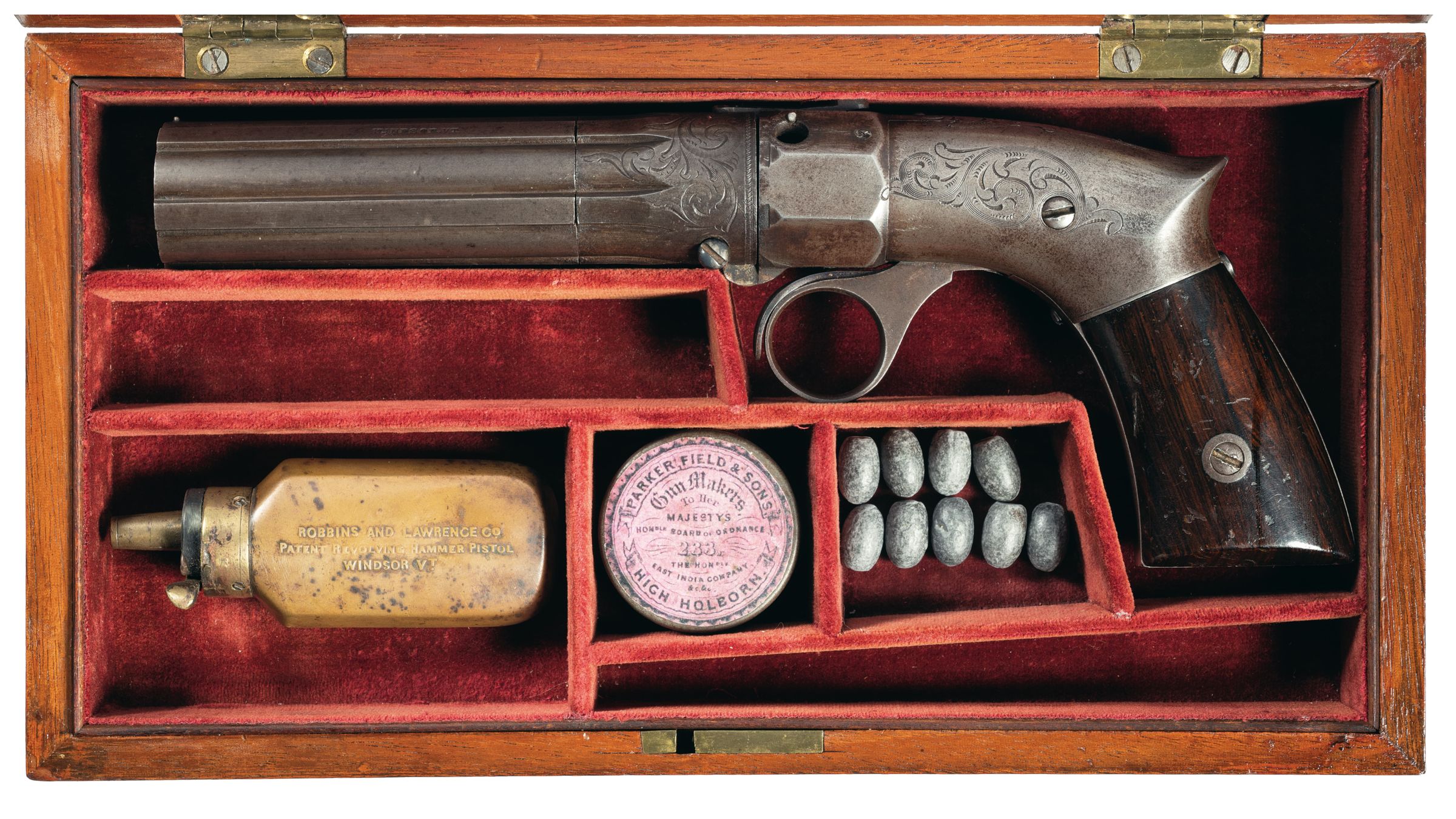 Engraved Robbins & Lawrence Co. Leonard Patent Pepperbox Pistol | Rock ...