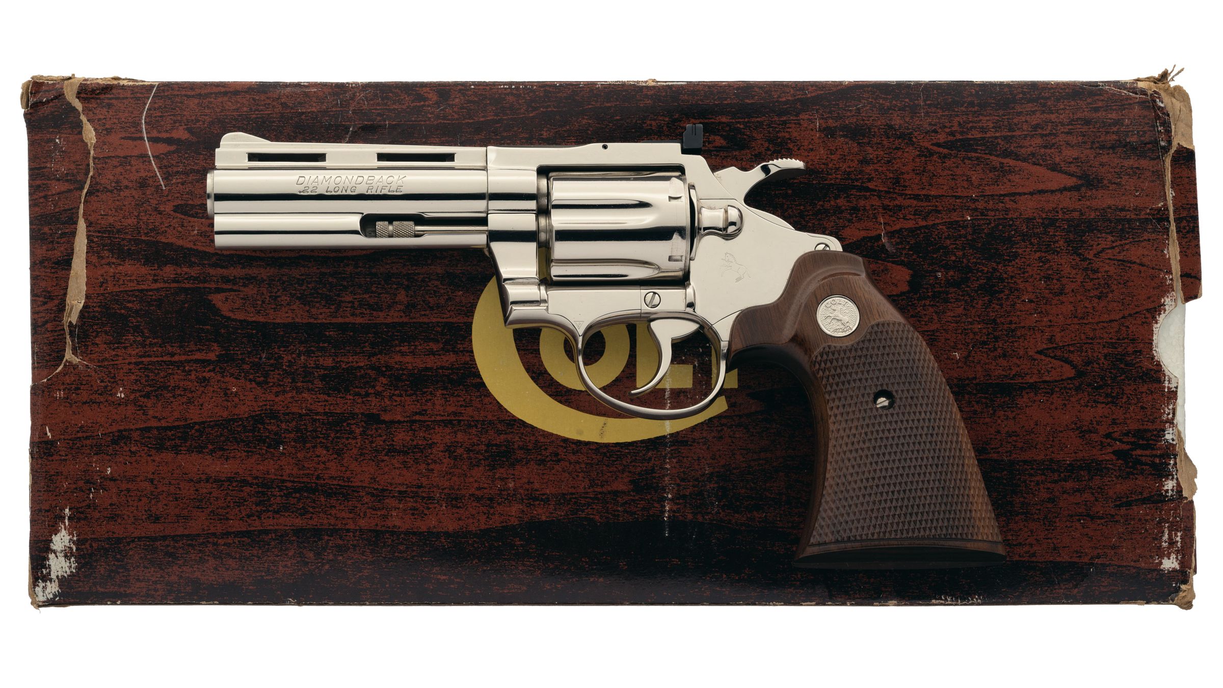 Nickel Colt Diamondback Double Action .22 Revolver with Box | Rock ...