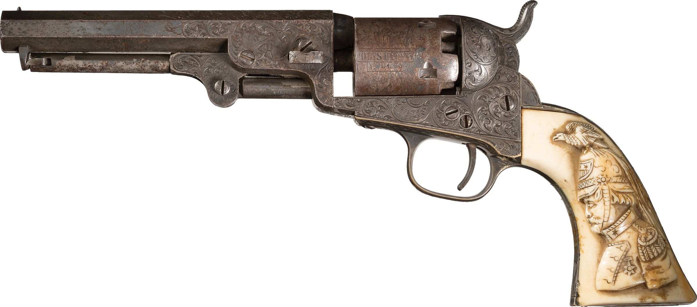 Engraved Silver Colt Model 1849 Pocket Revolver | Rock Island Auction
