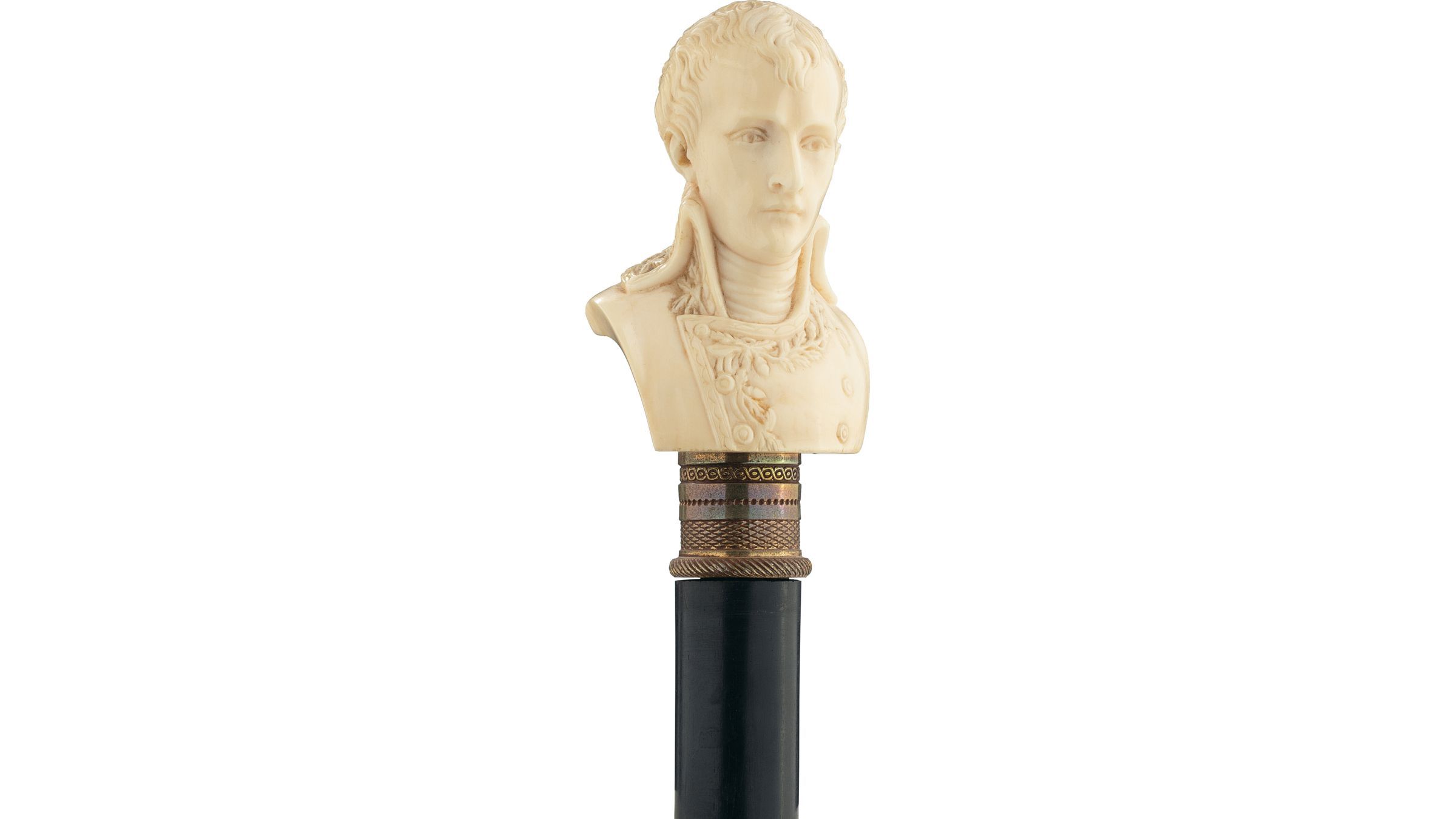 Relief Carved Antique Ivory First Consul Napoleon Bonaparte Cane | Rock ...