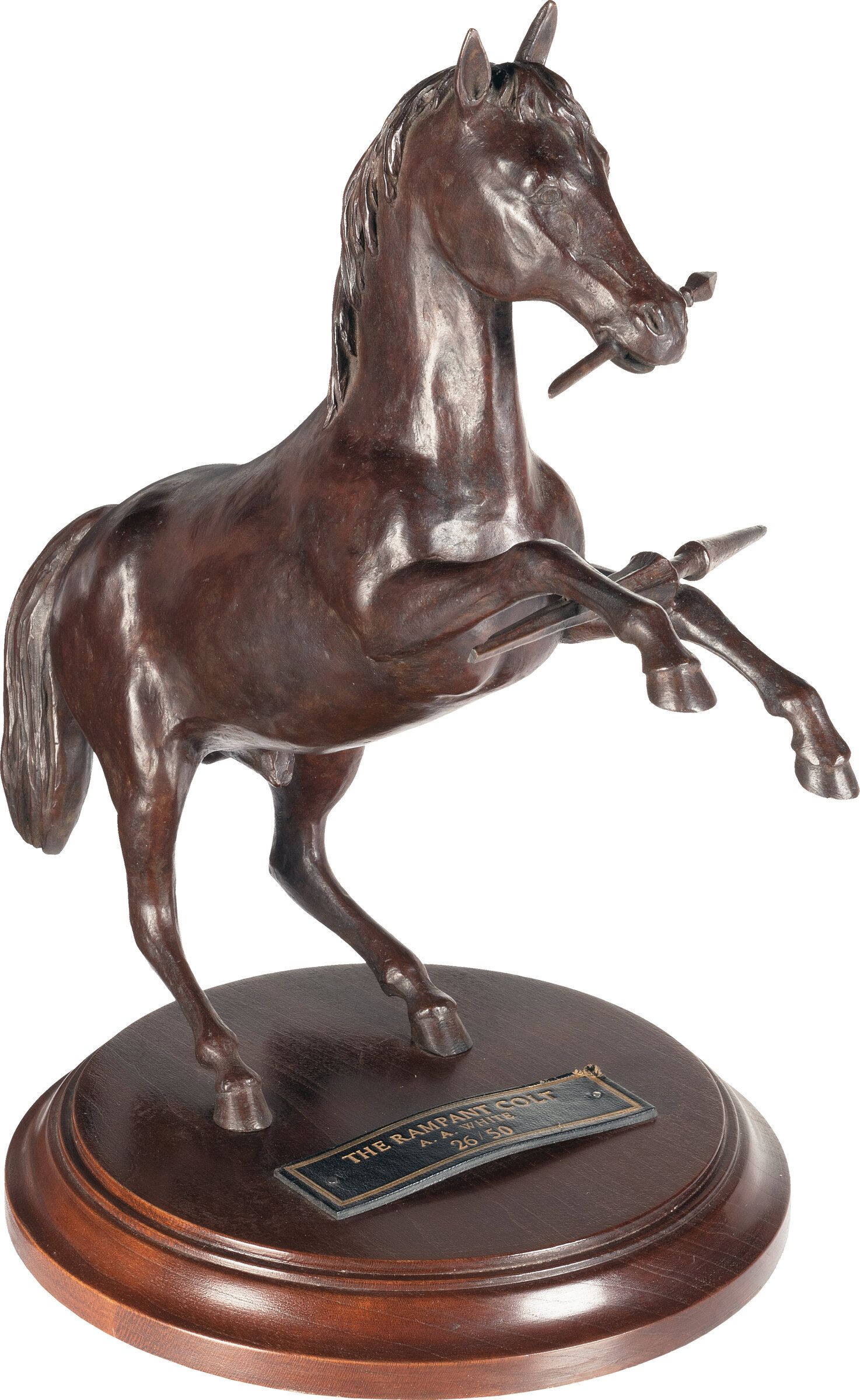 Alvin A. White Signed Rampant Colt Bronze Statue | Rock Island Auction