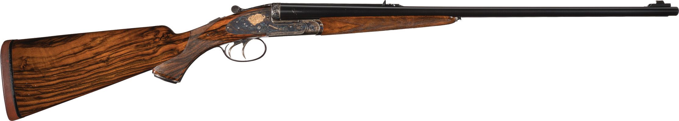 Engraved and Inlaid S. Lucchini Sidelock Ejector Double Rifle | Rock ...