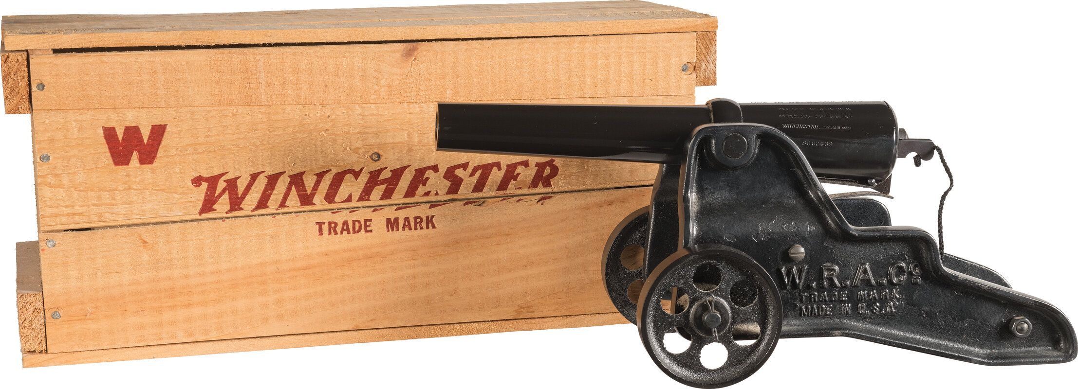 Winchester 10 Gauge Signal Cannon With Wooden Crate And Shells Rock