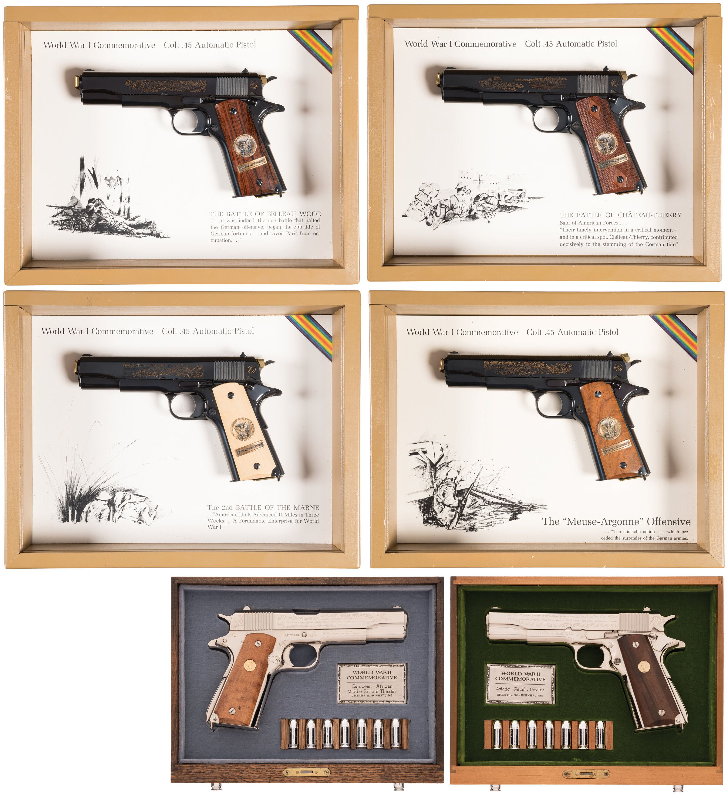Six Collector Serialized Colt World War Commemorative Pistols | Rock ...