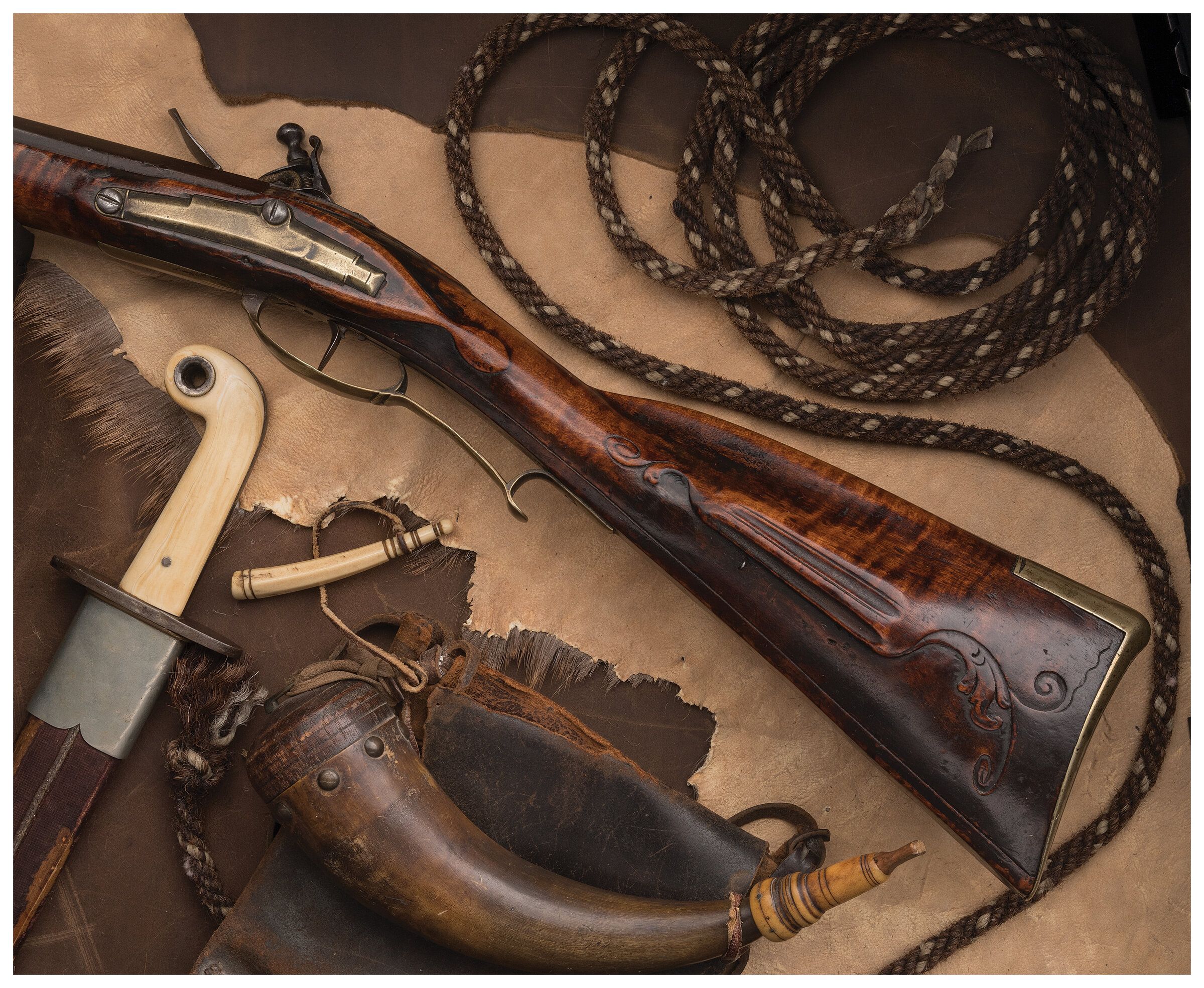 Early Flintlock Smoothbore American Long Rifle | Rock Island Auction