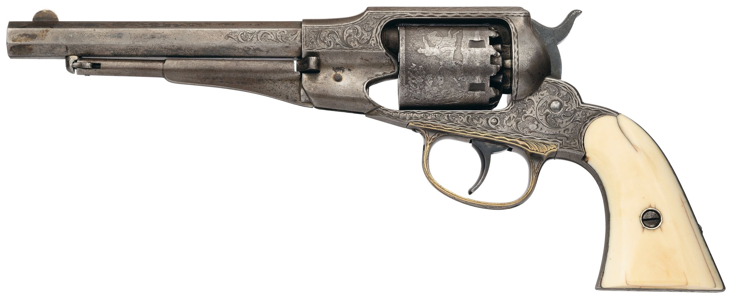 Engraved Remington-Rider New Model Double Action Belt Revolver | Rock ...