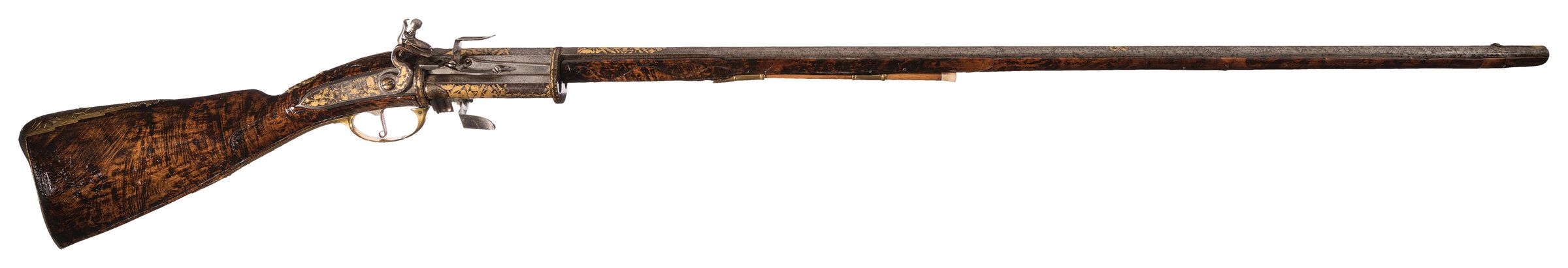 Three-Shot Flintlock Revolving Sporting Gun | Rock Island Auction