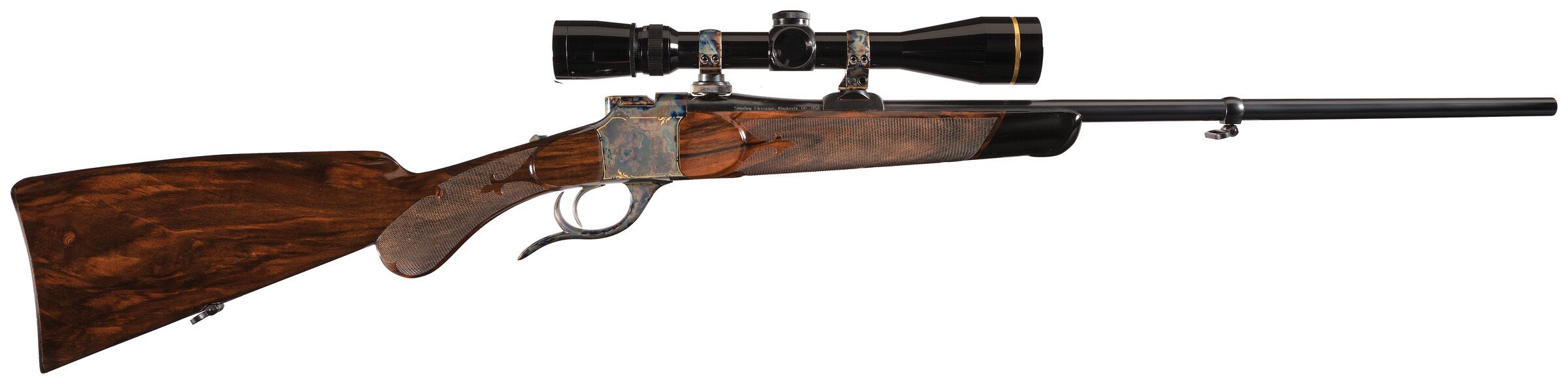Gold Inlaid Alfred Schilling Falling Block Rifle with Scope | Rock ...