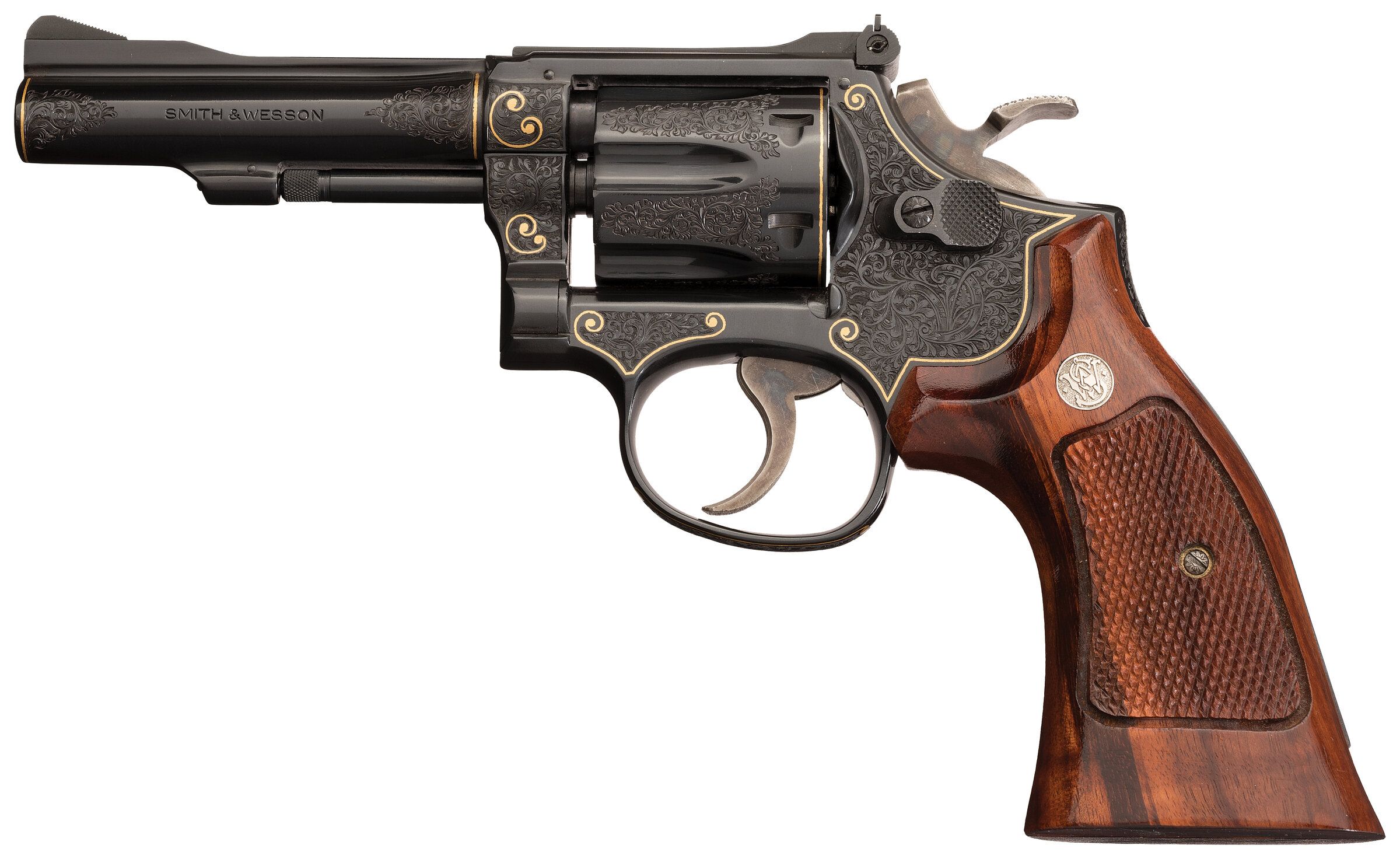 Engraved and Gold Inlaid Smith & Wesson Model 18-4 Revolver | Rock ...