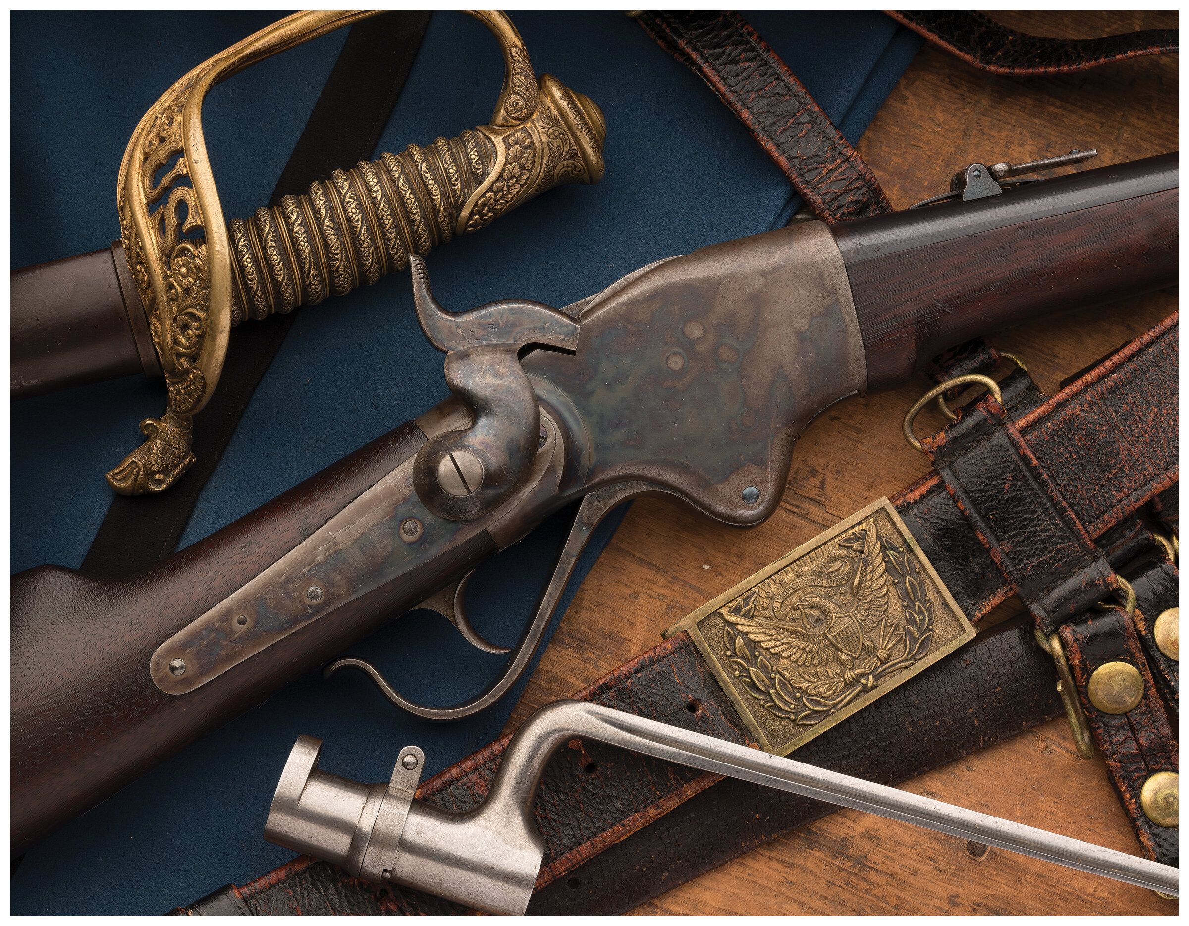 Civil War U.S. Spencer 1860 Army Repeating Rifle with Bayonet | Rock ...