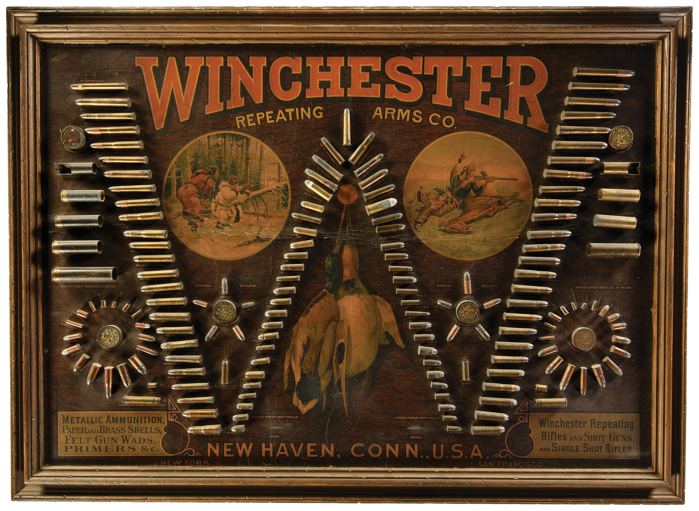 Winchester Single "W" Cartridge Display Bullet Board | Rock Island Auction