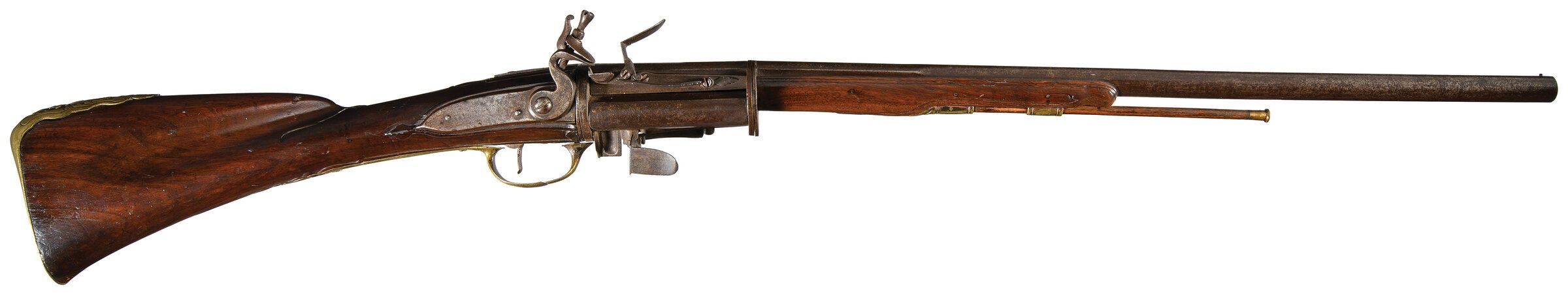 Three-Shot Flintlock Revolving Sporting Gun | Rock Island Auction