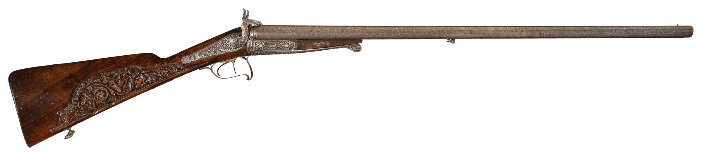 G. Fradagrada Double Barrel Hammer Shotgun with Carved Stock | Rock ...