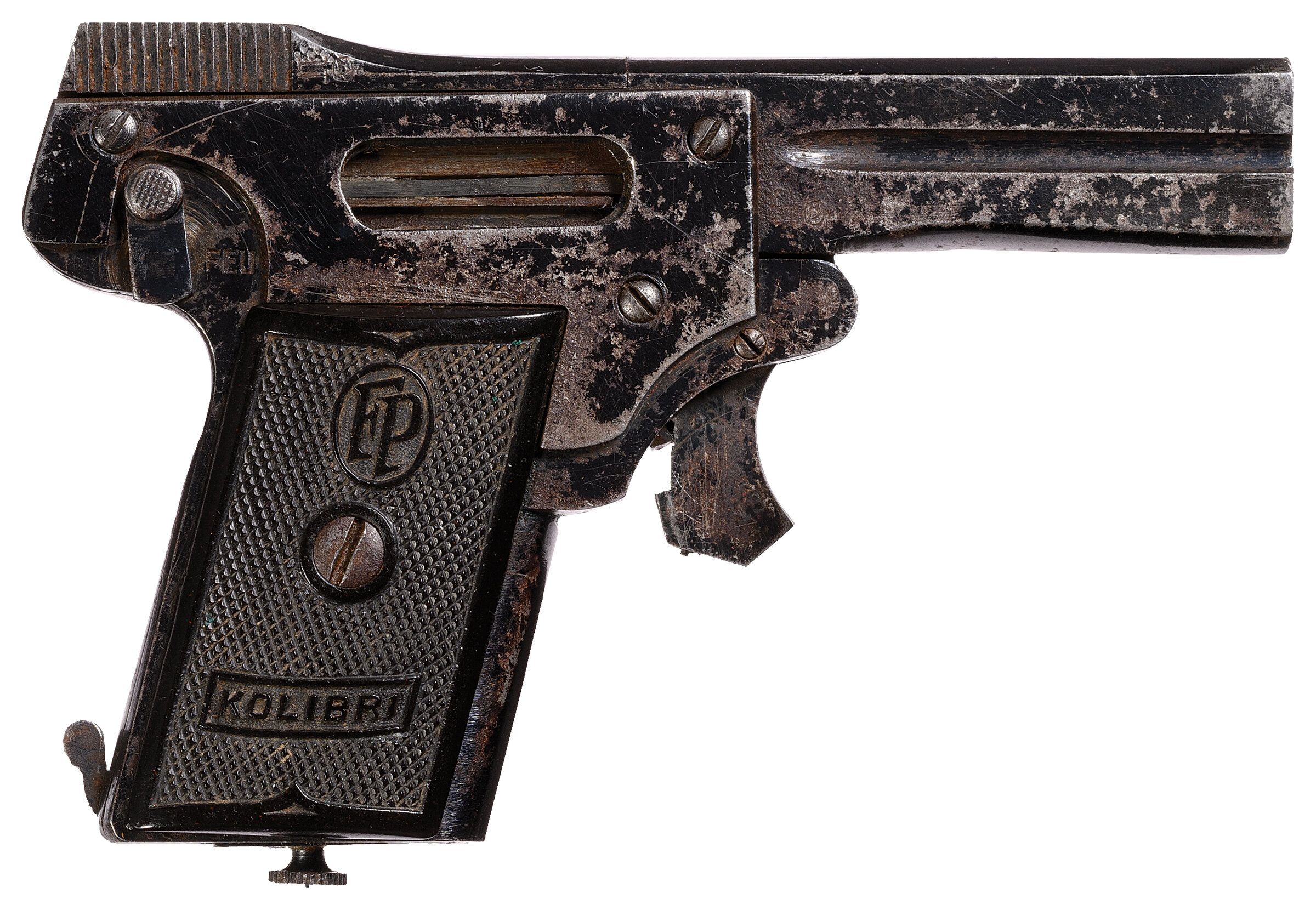 Scarce 'Kolibri' Semi-Automatic Pistol with Leather Purse | Rock Island ...
