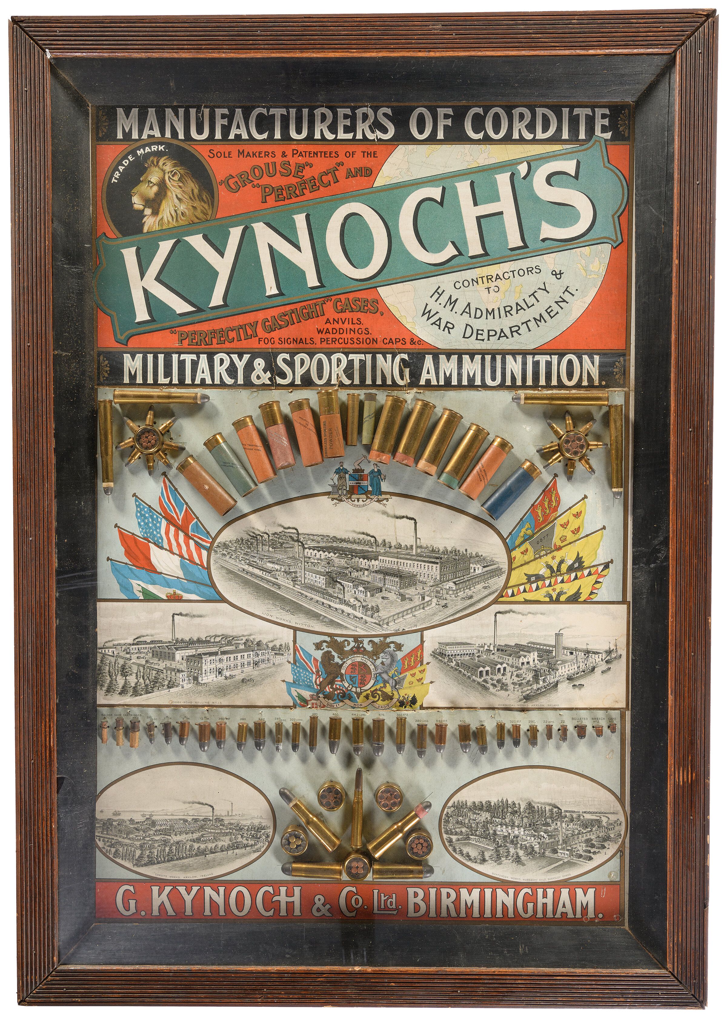 Kynoch Ammunition Cartridge Board | Rock Island Auction
