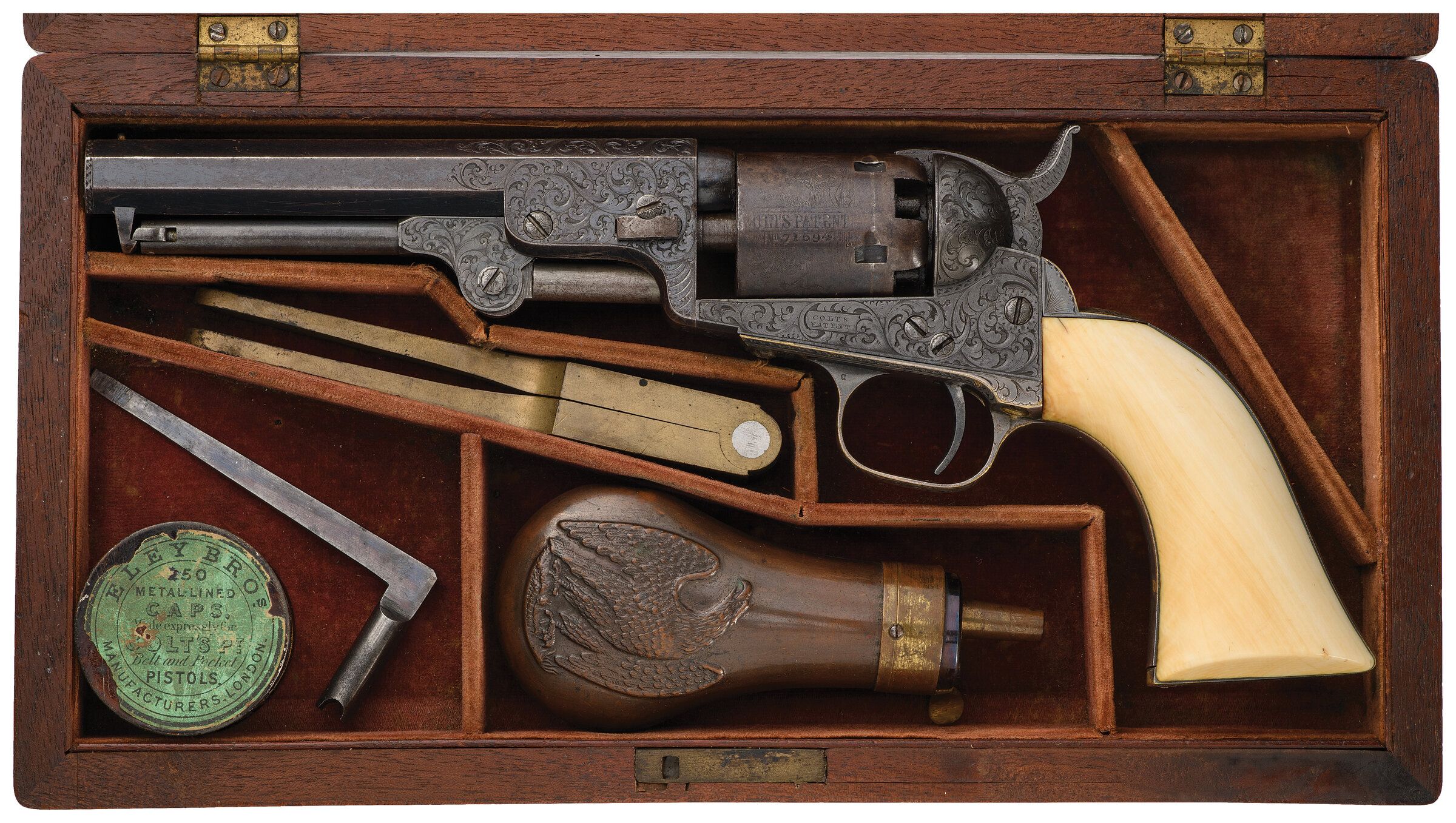 Cased Engraved Colt Model 1849 Pocket Percussion Revolver | Rock Island ...