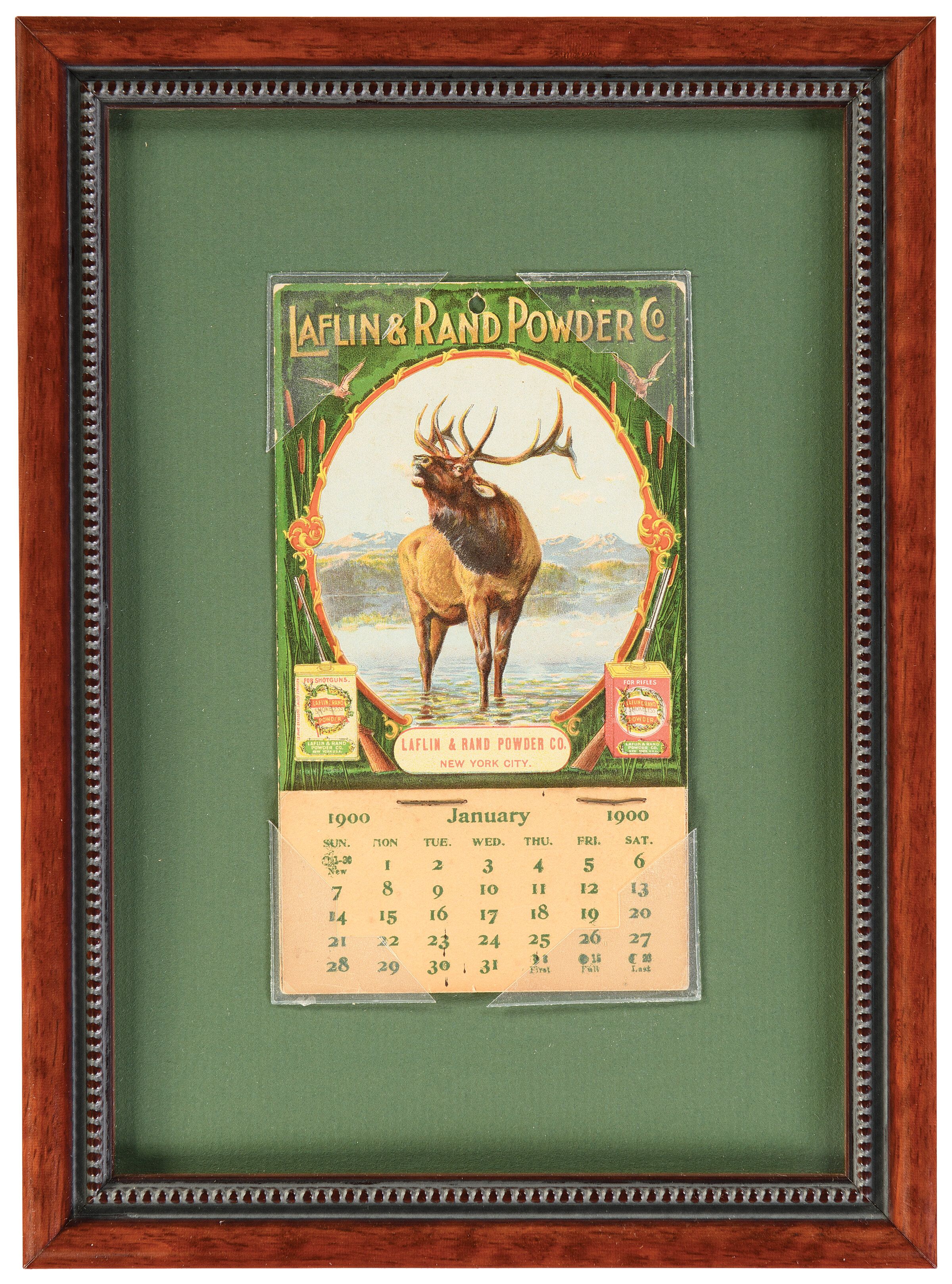 Framed Laflin & Rand Miniature Calendar | Rock Island Auction