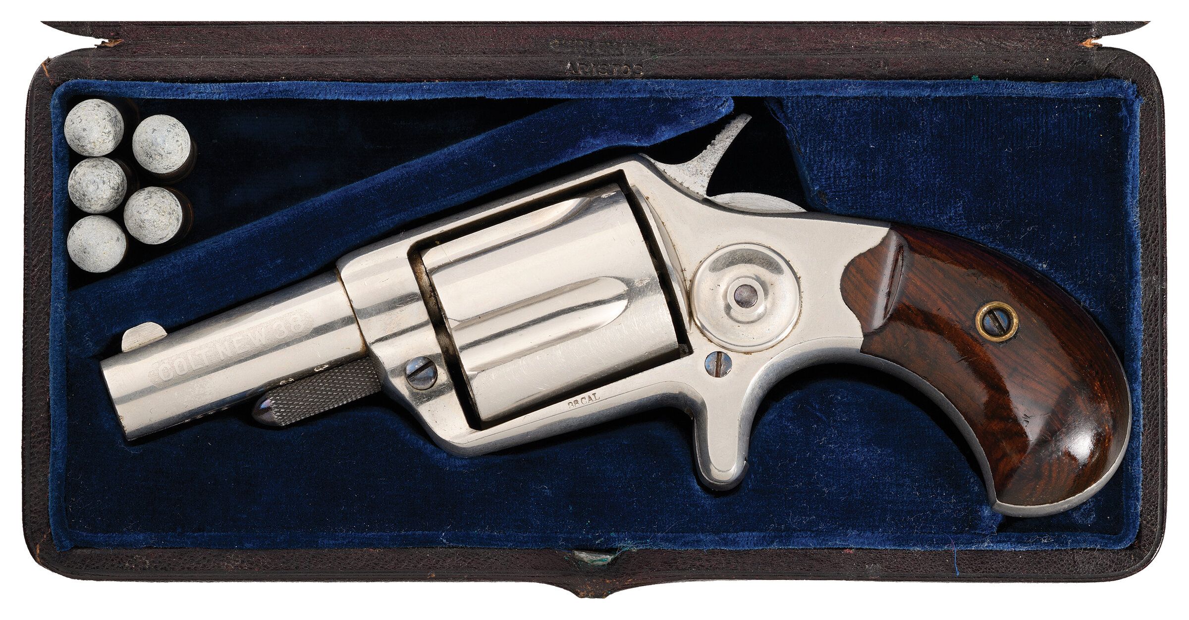 Colt New Line .38 Etched Panel Spur Trigger Revolver with Case | Rock ...