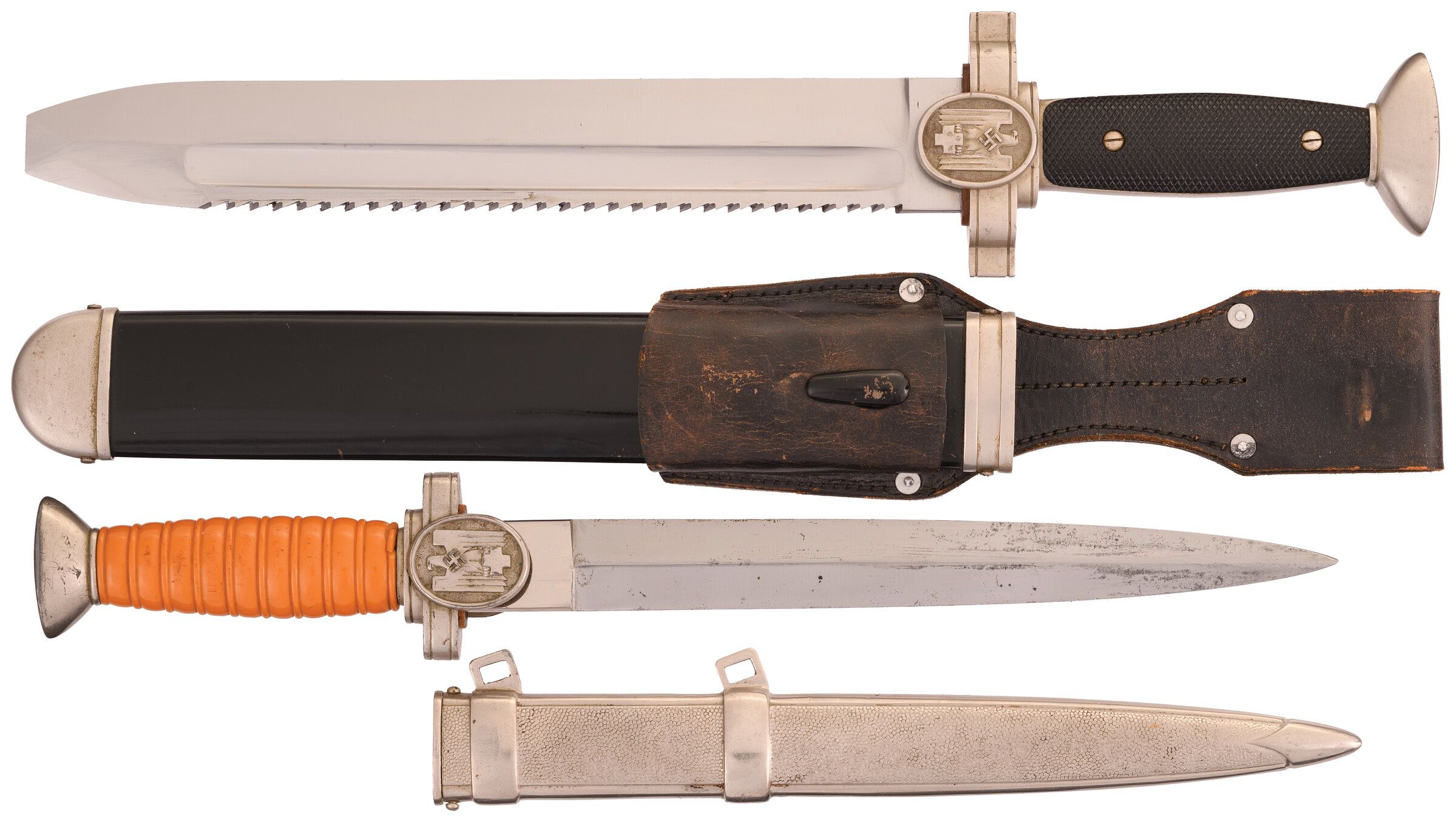 One German Red Cross Officer's Dagger and One Enlisted Knife | Rock ...