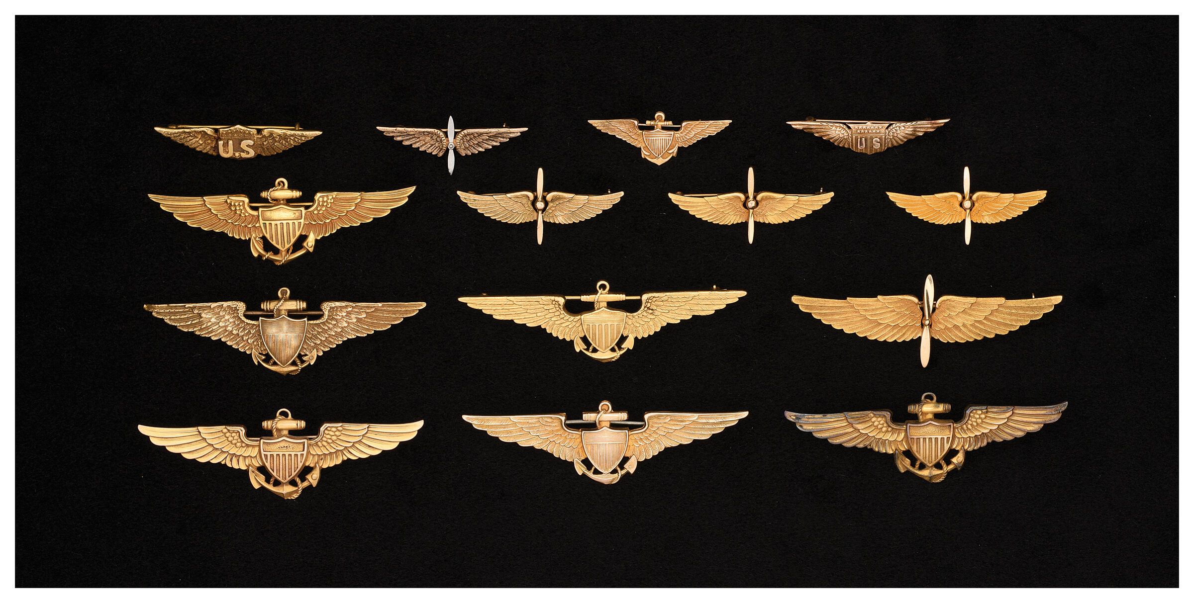 Fourteen American Military Aviator Badges | Rock Island Auction