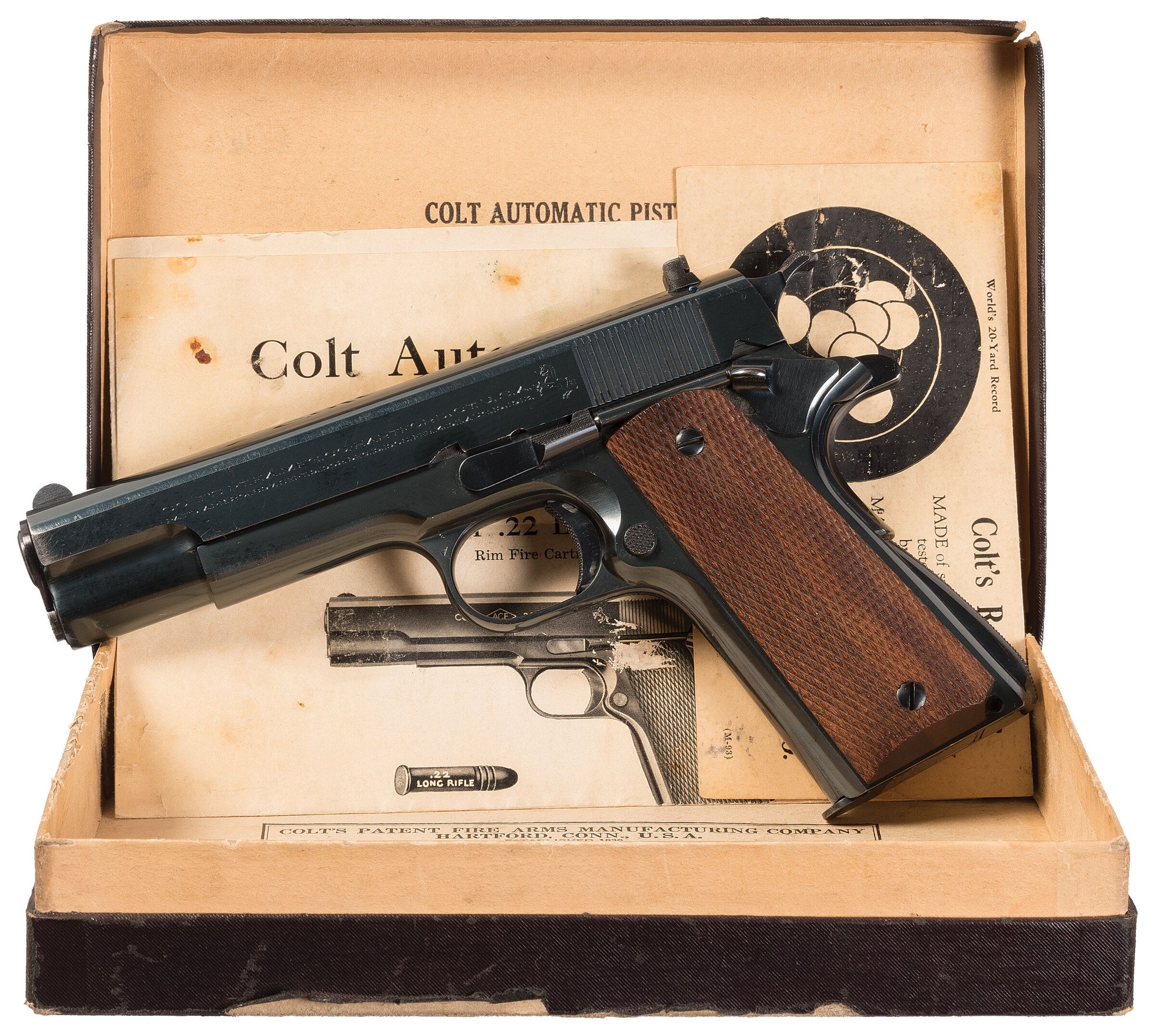 Pre-World War II Colt Ace Semi-Automatic Pistol with Original Bo | Rock ...