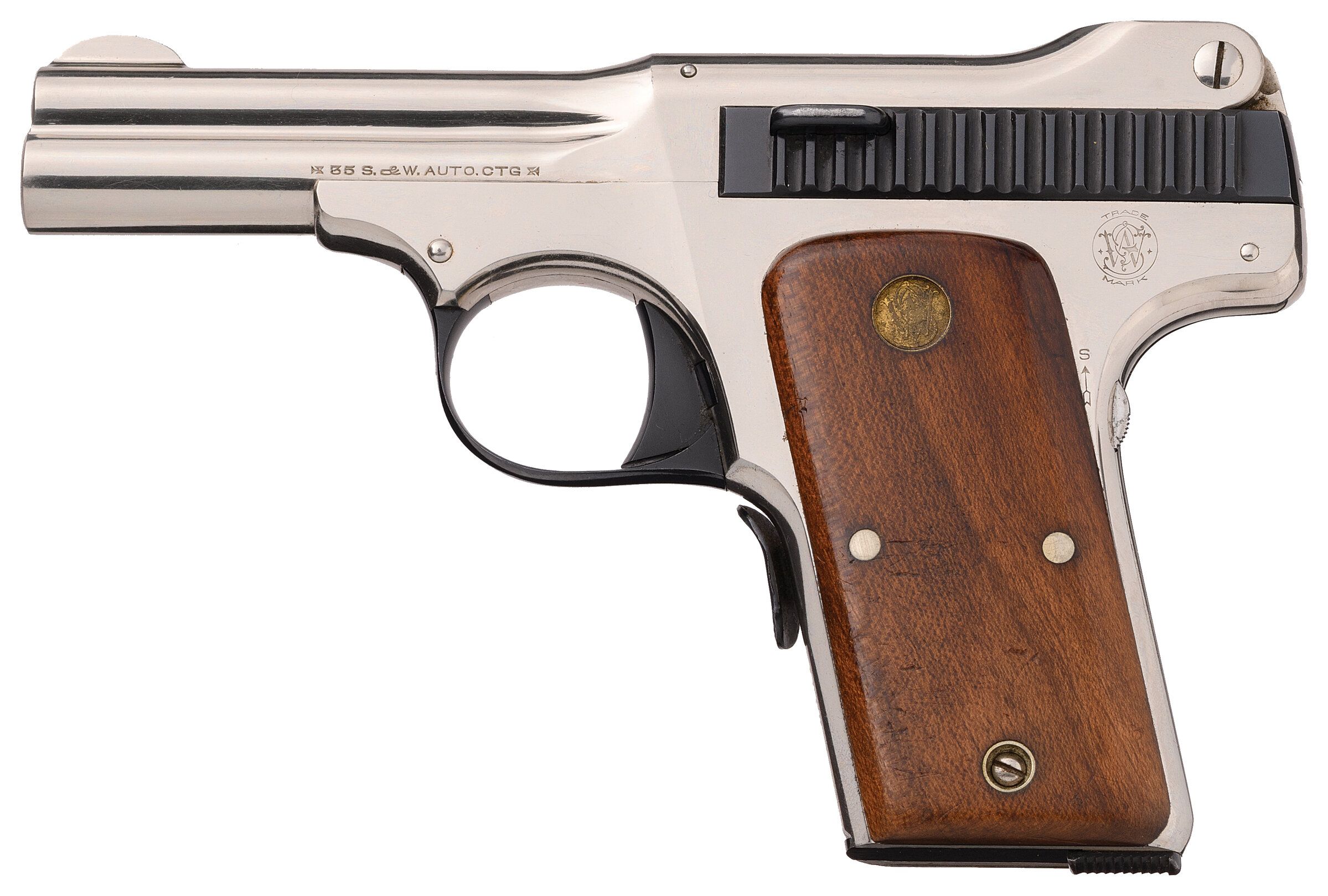 Nickel Smith & Wesson .35 Caliber Semi-Automatic Pistol | Rock Island ...